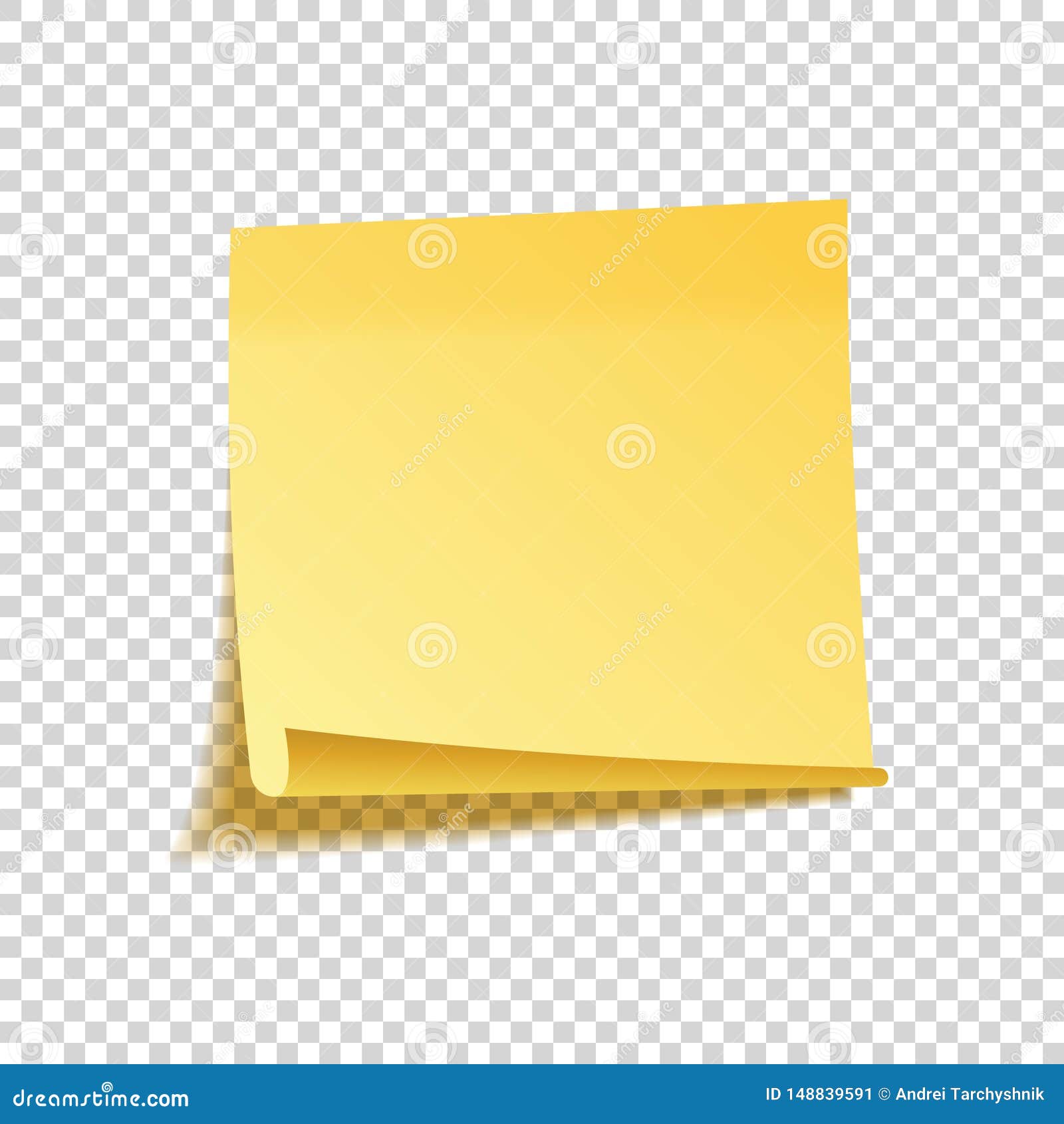 Realistic Sticky Note with Shadow. Yellow Paper. Message on Notepaper ...