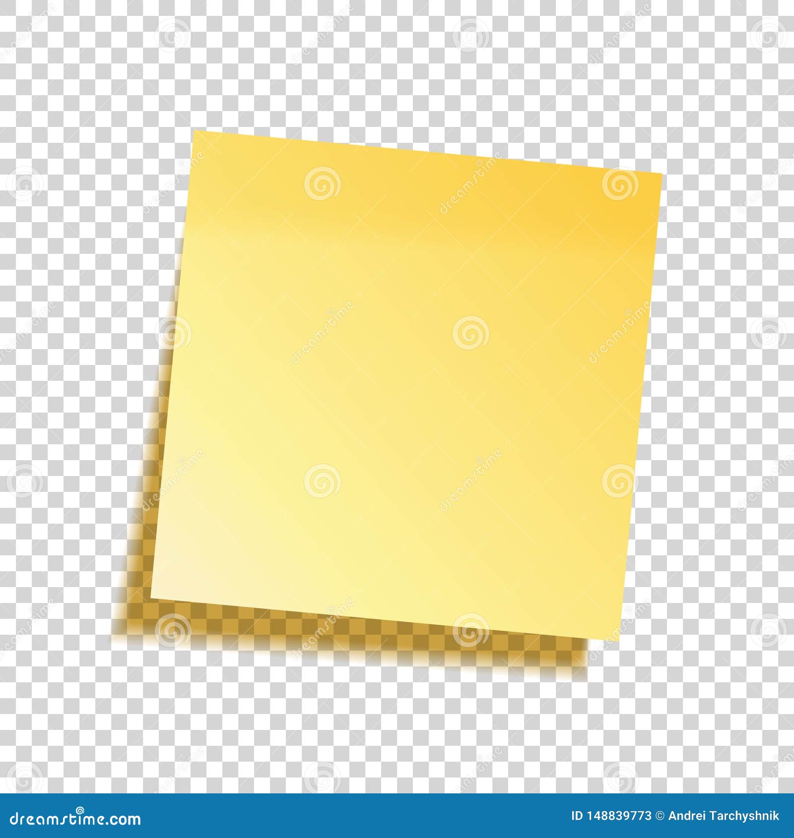 Realistic Sticky Note with Shadow. Yellow Paper. Message on Notepaper ...
