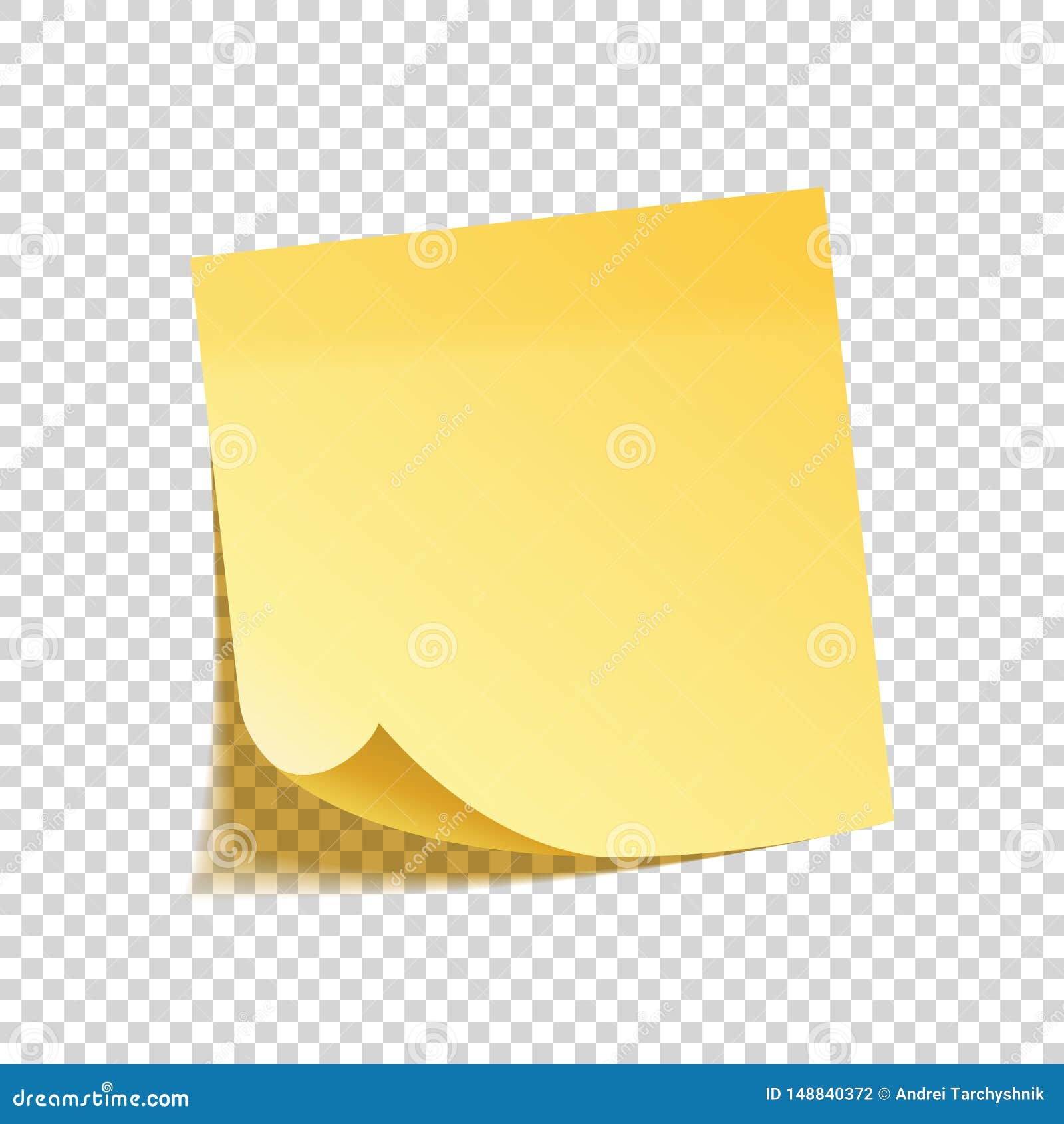 Realistic Sticky Note with Shadow. Yellow Paper. Message on Notepaper ...