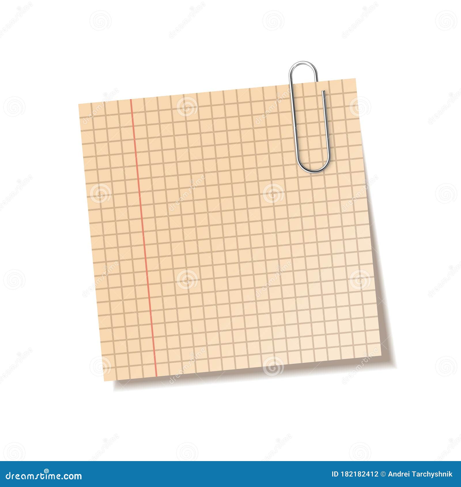 Realistic Sticky Note Sheet. Blank Lined Paper. Vector Illustration ...