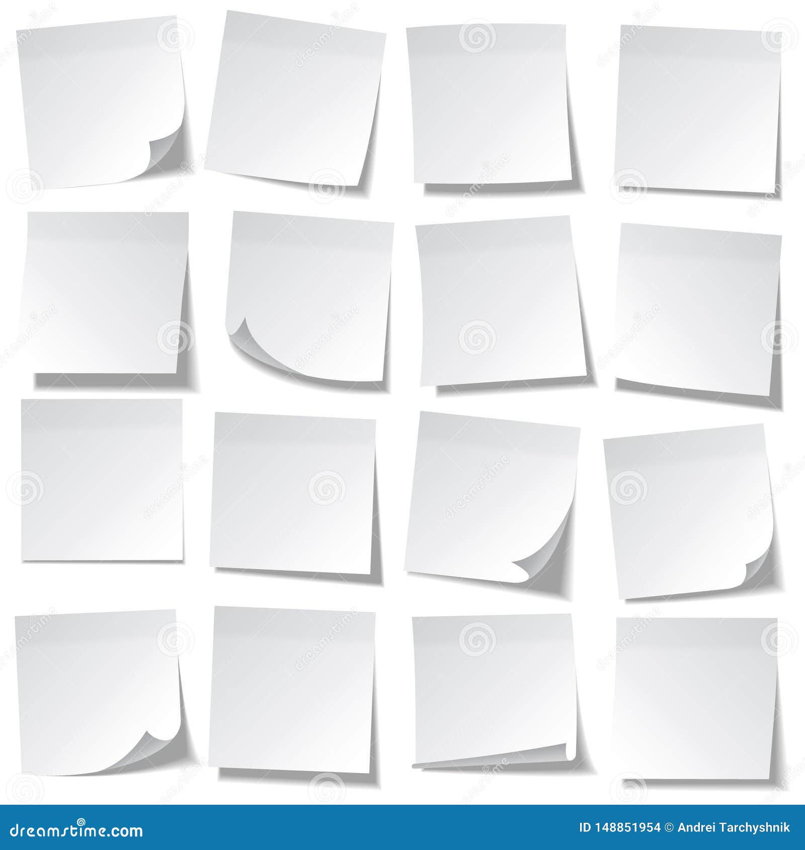 Realistic Sticky Note. White Paper. Message on Notepaper. Reminder ...