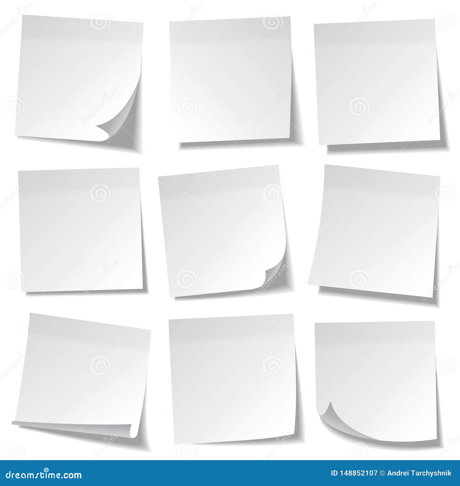 Realistic Sticky Note. White Paper. Message on Notepaper. Reminder ...