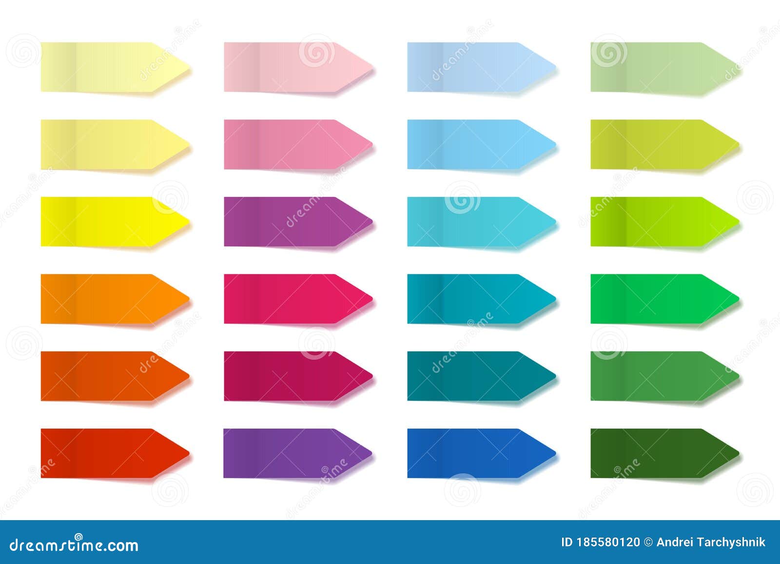 Realistic Sticky Notes Collection. Arrow Flag Tabs. Post Note Stickers ...