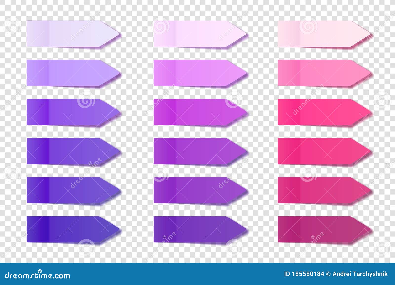 Realistic Sticky Notes Collection. Arrow Flag Tabs. Post Note Stickers ...