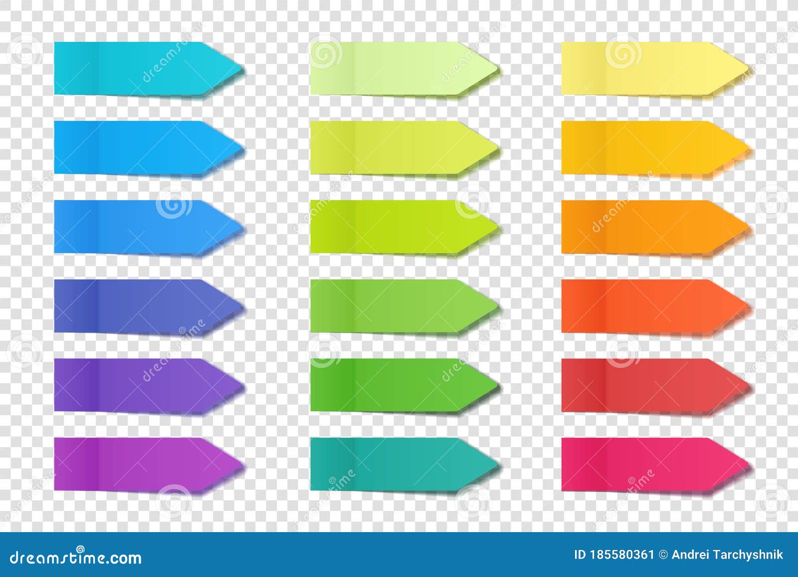 Set Of Post Note Stickers With Shadow On A Transparent Background ...
