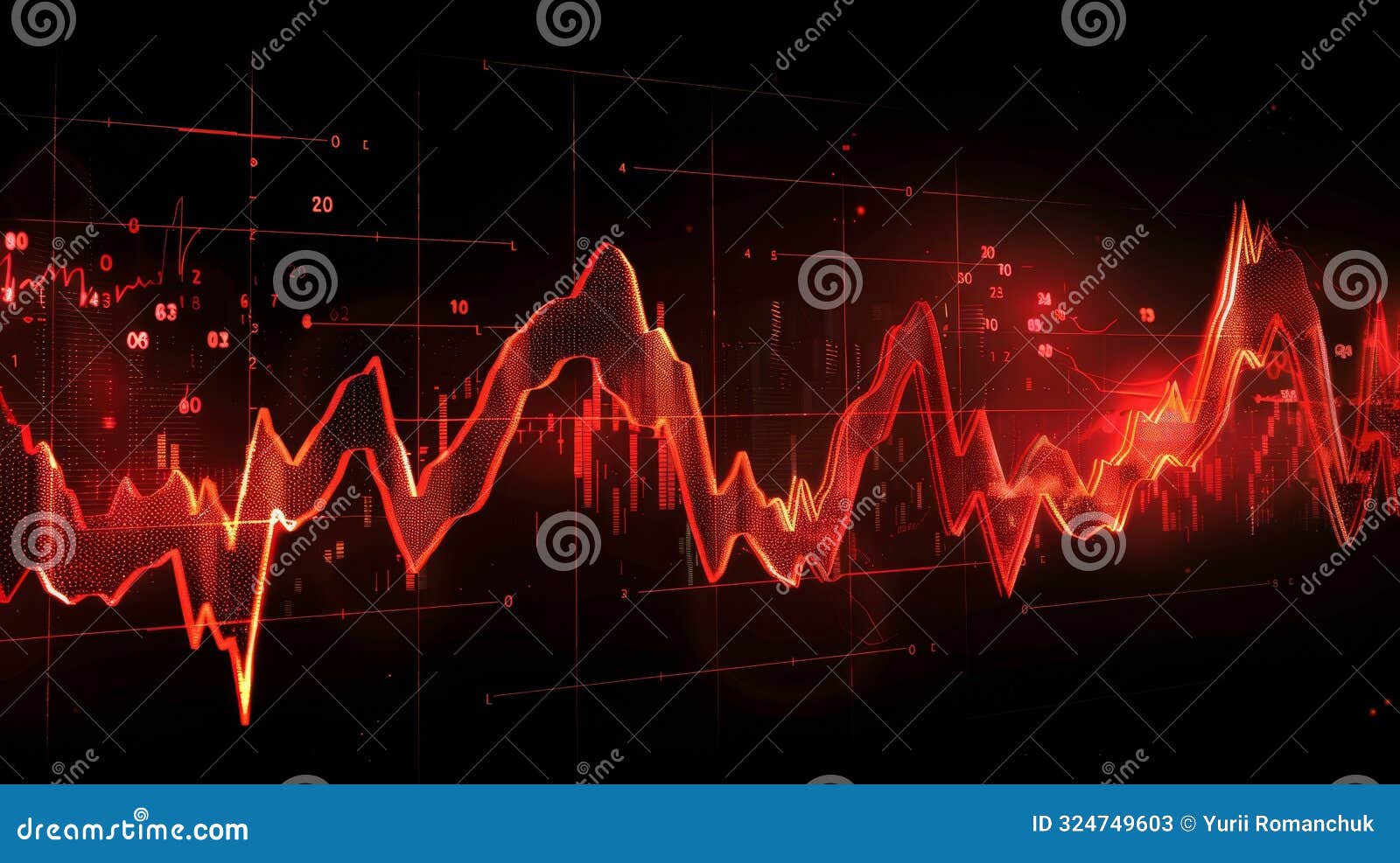Realistic Stock Price Chart Displaying Heartbeat Like Rhythms in ...