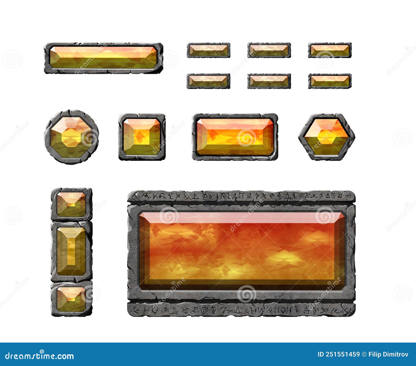 Realistic Stone Buttons and Elements Stock Image - Image of elements ...