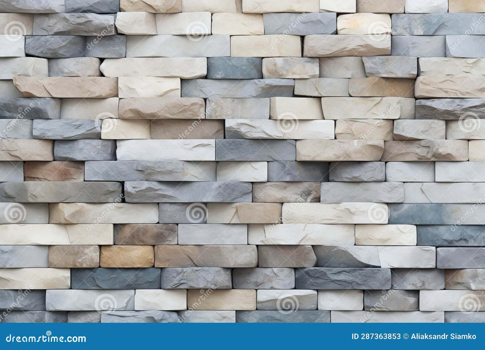 Realistic Stone Decorated Wall Material Closeup 3d Rendering Stock ...