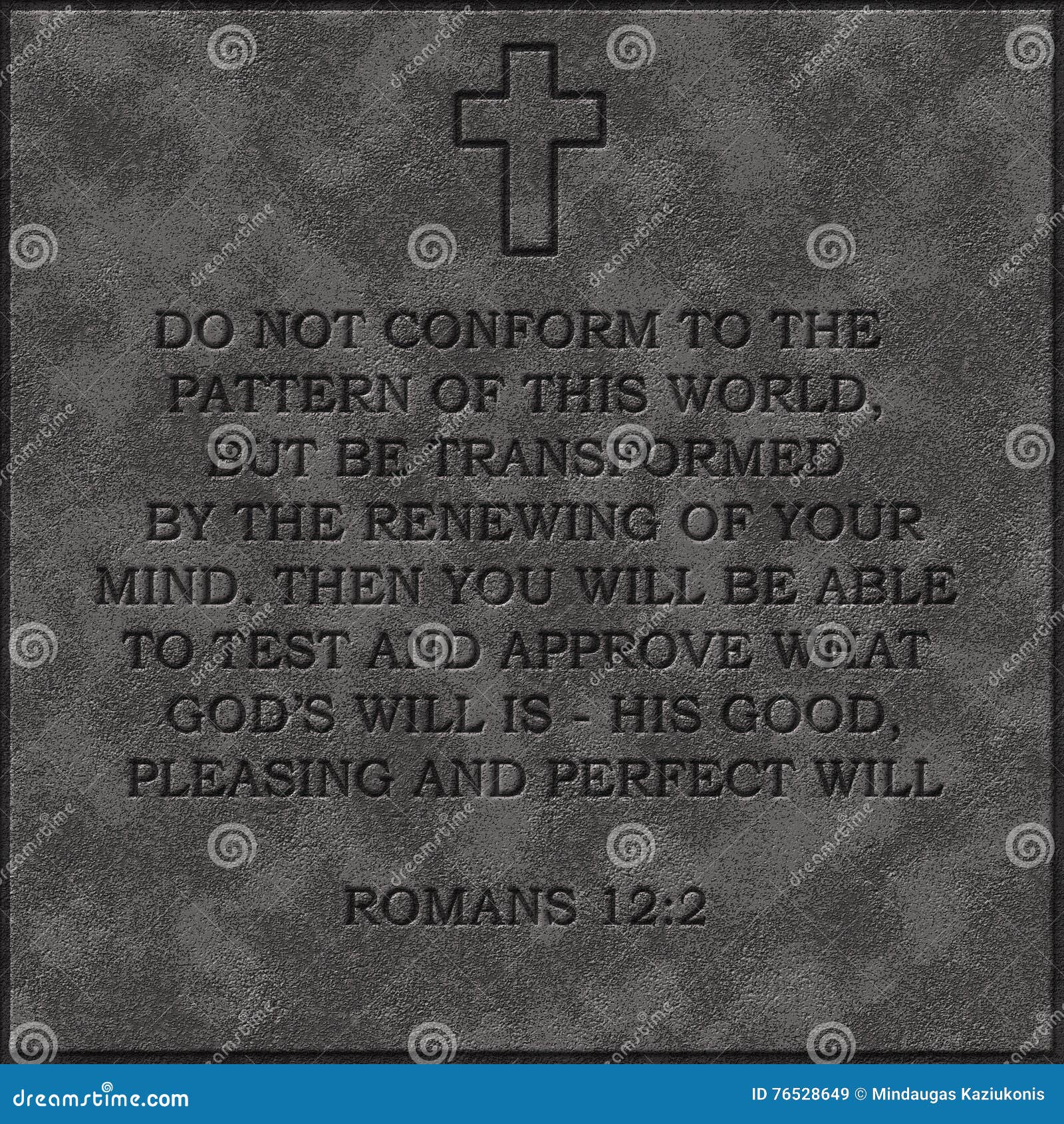 Realistic Stone Plate Bible Romans 12:2 12 2 Popular Editorial Stock ...