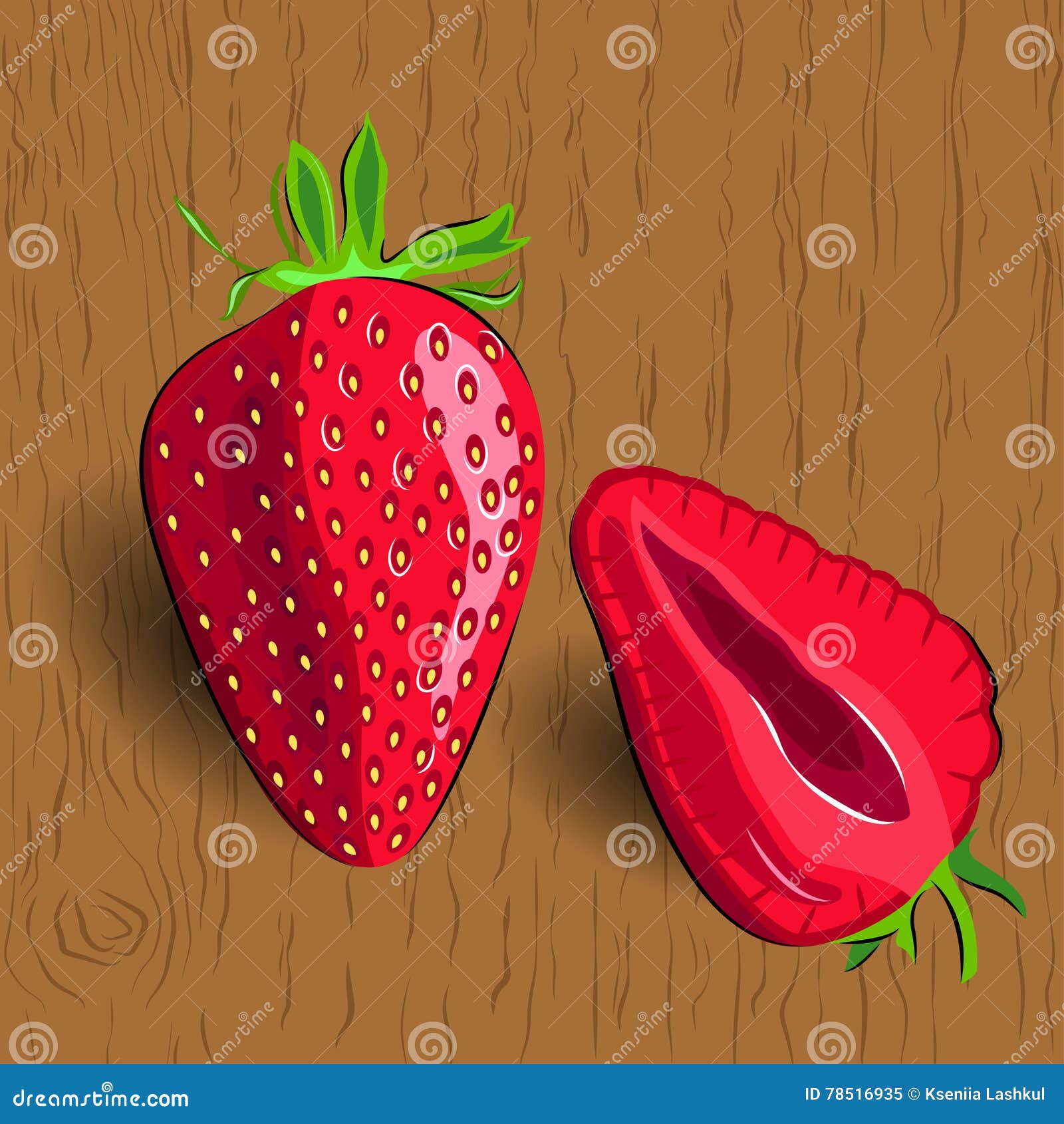 Realistic Strawberry Illustration. Stock Vector - Illustration of ...