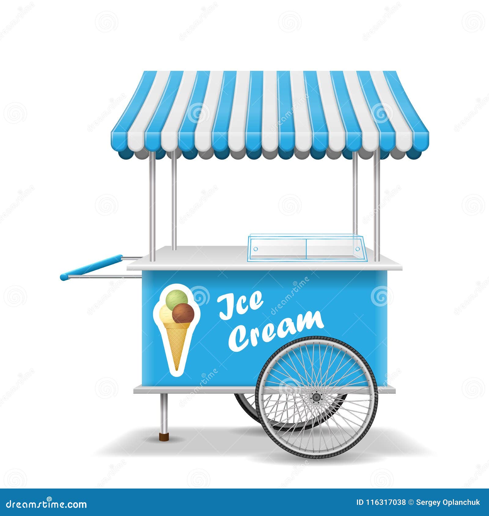 Realistic Street Food Cart With Wheels. Mobile Blue Ice Cream Market ... Realistic Street Food Cart With Wheels. Mobile Blue Ice Cream Market ...