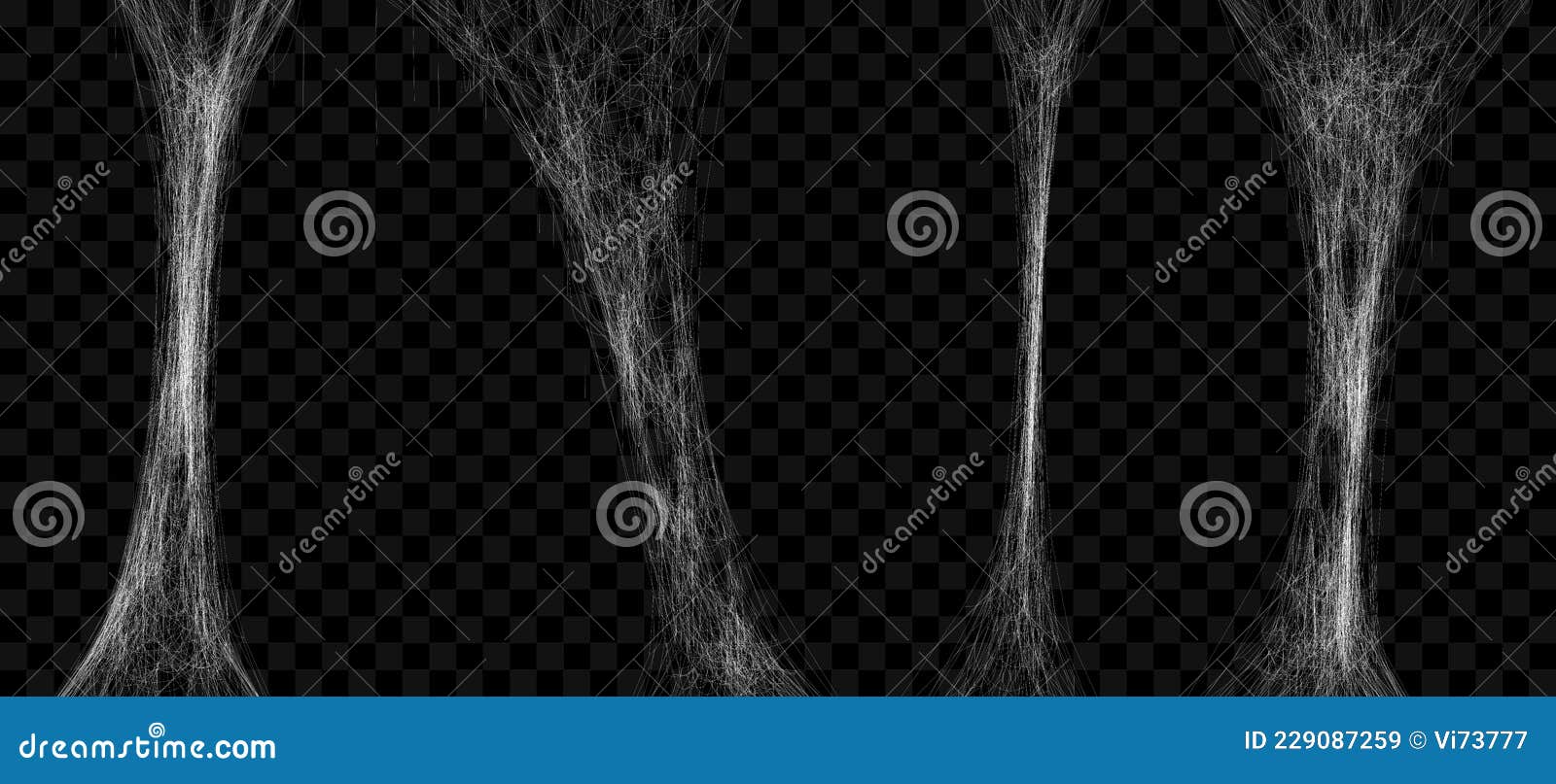 Realistic Stretched Spider Web Set. Vector Cobweb Illustration for ...