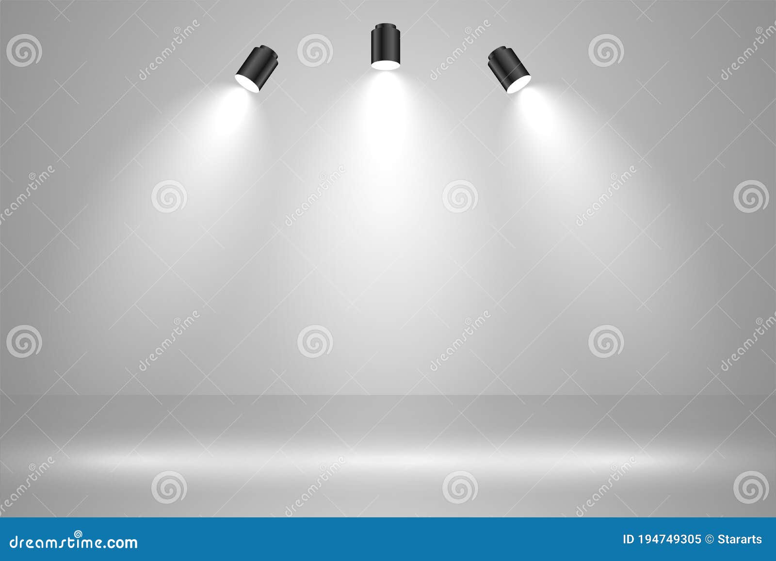 Realistic Studio Lights Empty Background Design Stock Vector ...