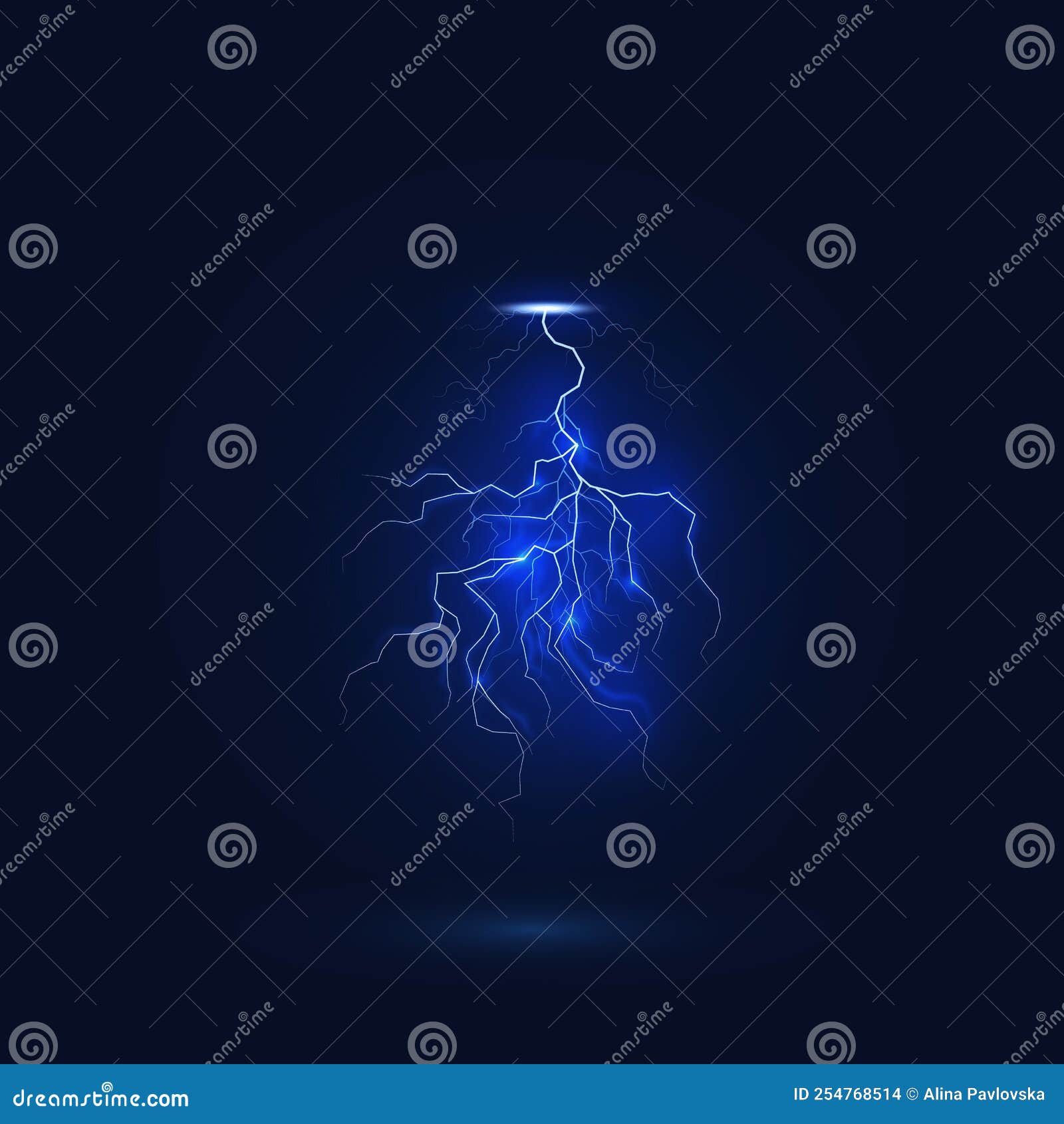 Realistic Style of Bright Glowing Lightning Isolated on Dark Background ...