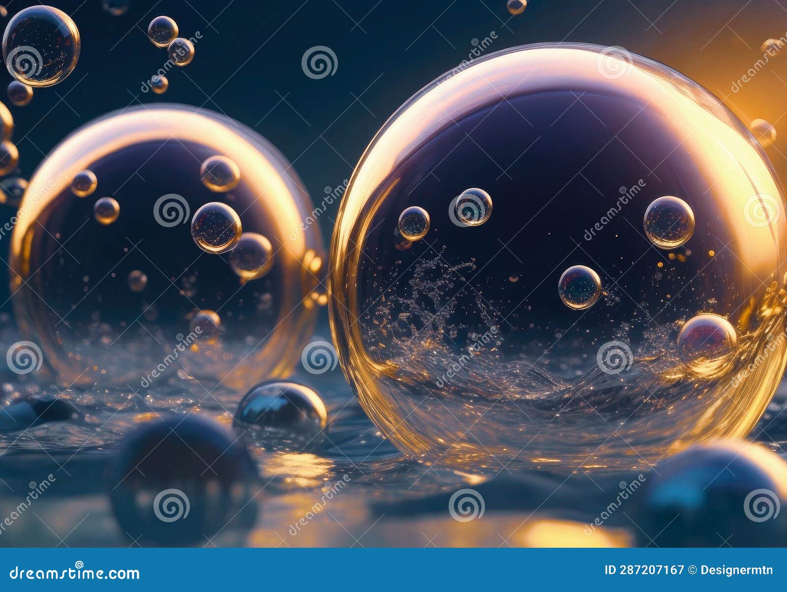 Realistic Style Transparent Shiny Bubbles Wallpaper Stock Illustration ...