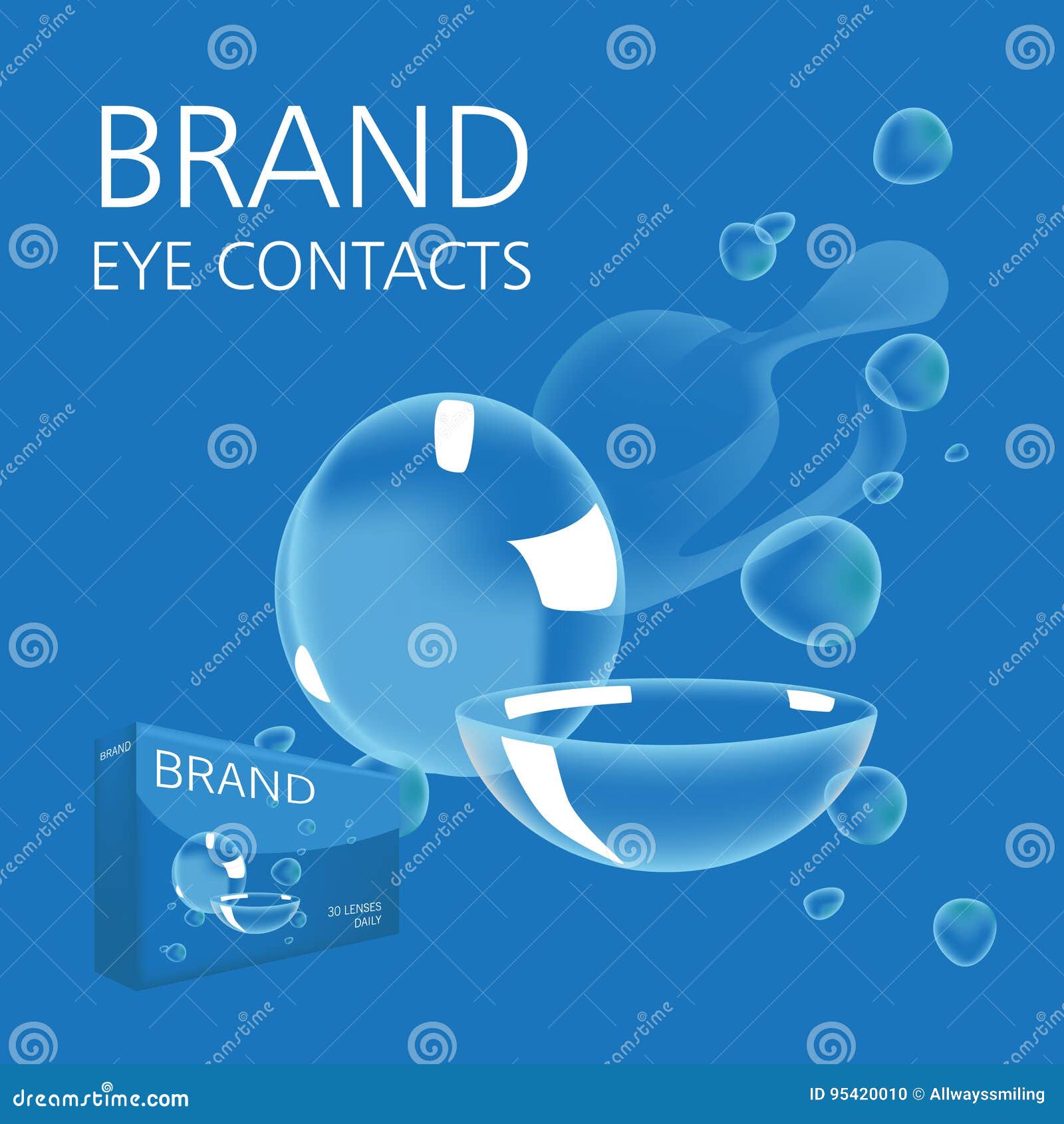 Realistic Style Vector with Contacts Ad with Package and Illustration ...