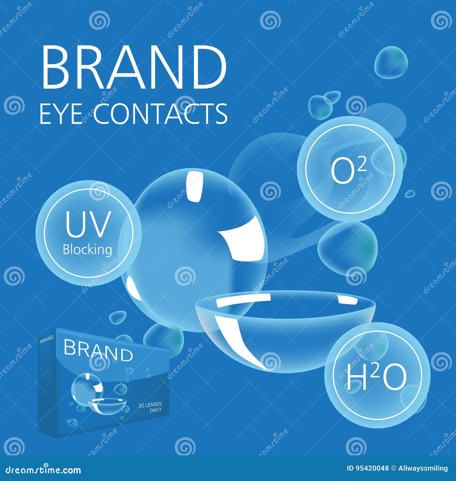 Realistic Style Vector with Contacts Ad with Package and Illustration ...
