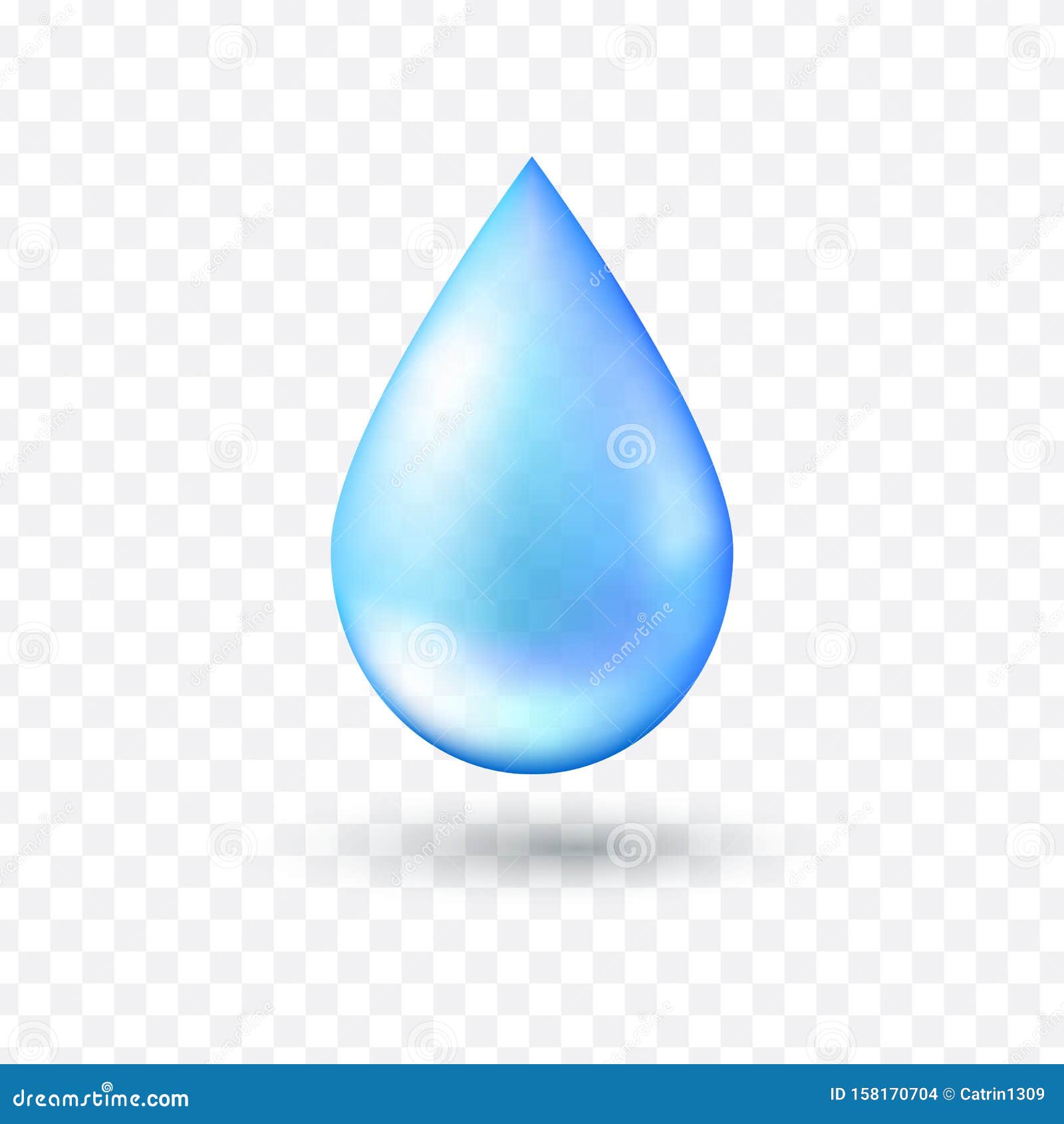 Realistic Style Water Drop in Vector. 3d Realistic Vector. Glitter ...