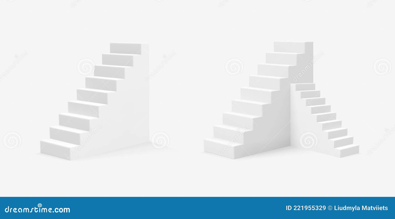Realistic Style White Stairs. Stock Vector - Illustration of progress ...