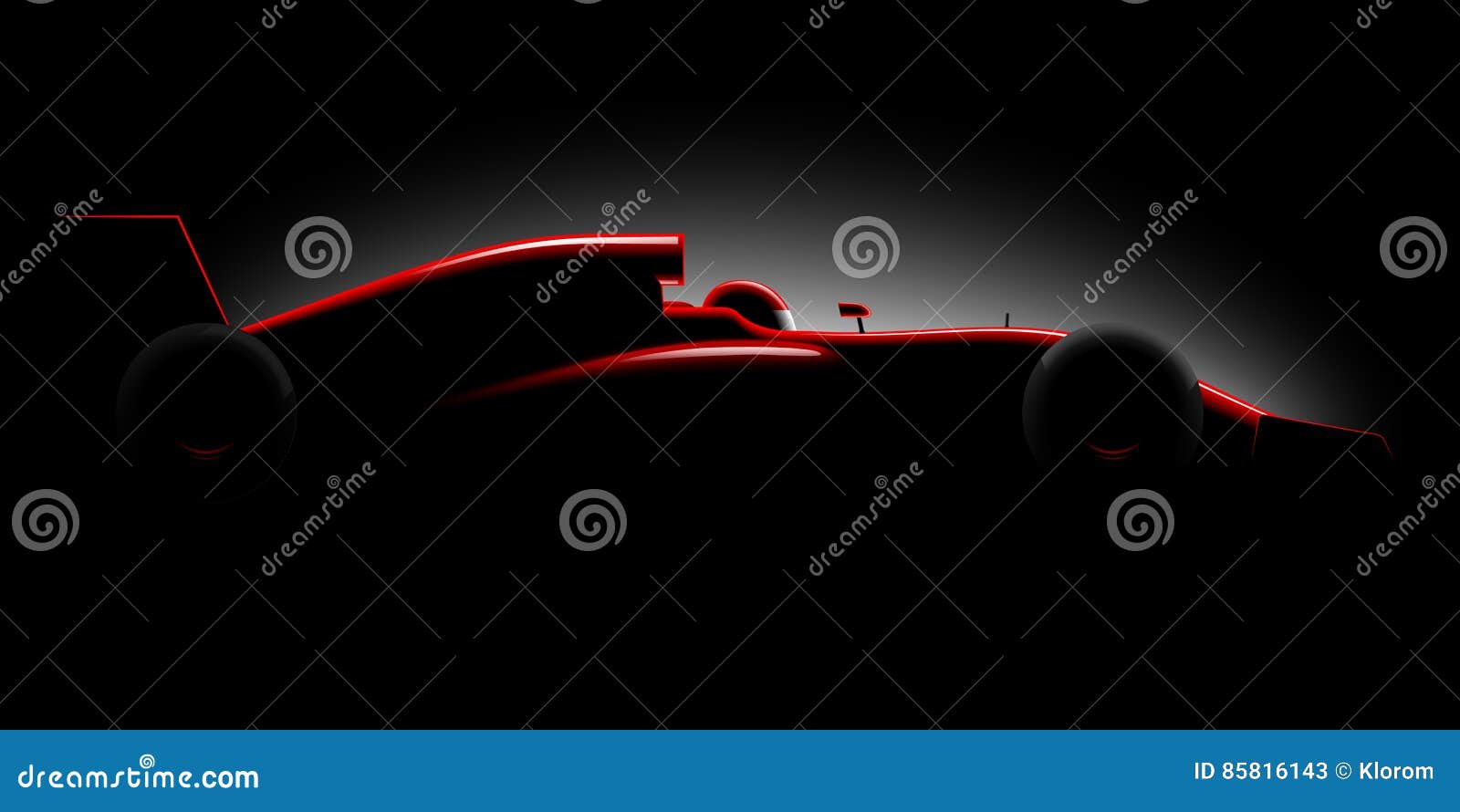 Realistic Styled Racing Car Side View in Dark Stock Vector ...