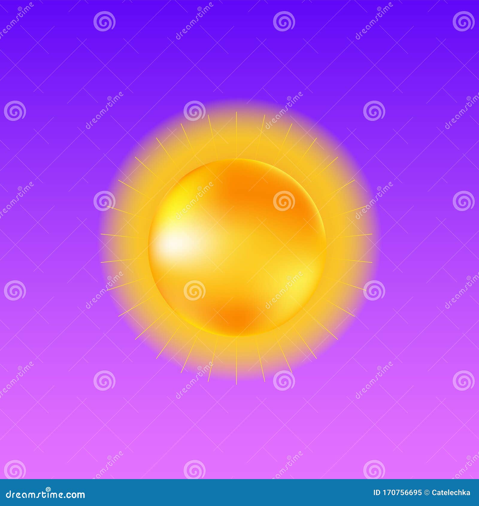 Realistic Sun on Transparent Background, Sunny Weather Icon. Vector ...