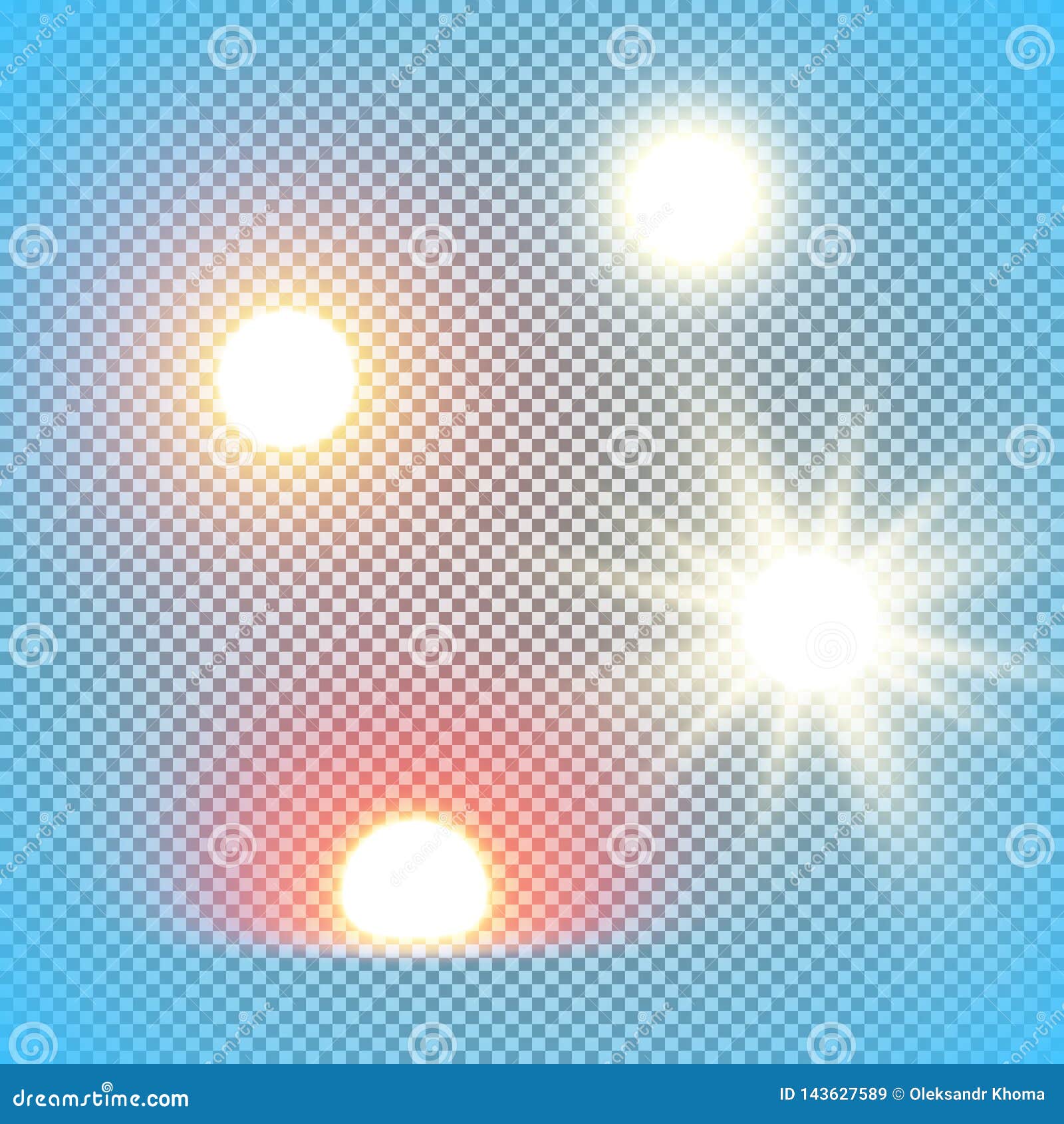 Realistic Sun Vector Illustrations Isolated On Transparency Grid, Noon ...