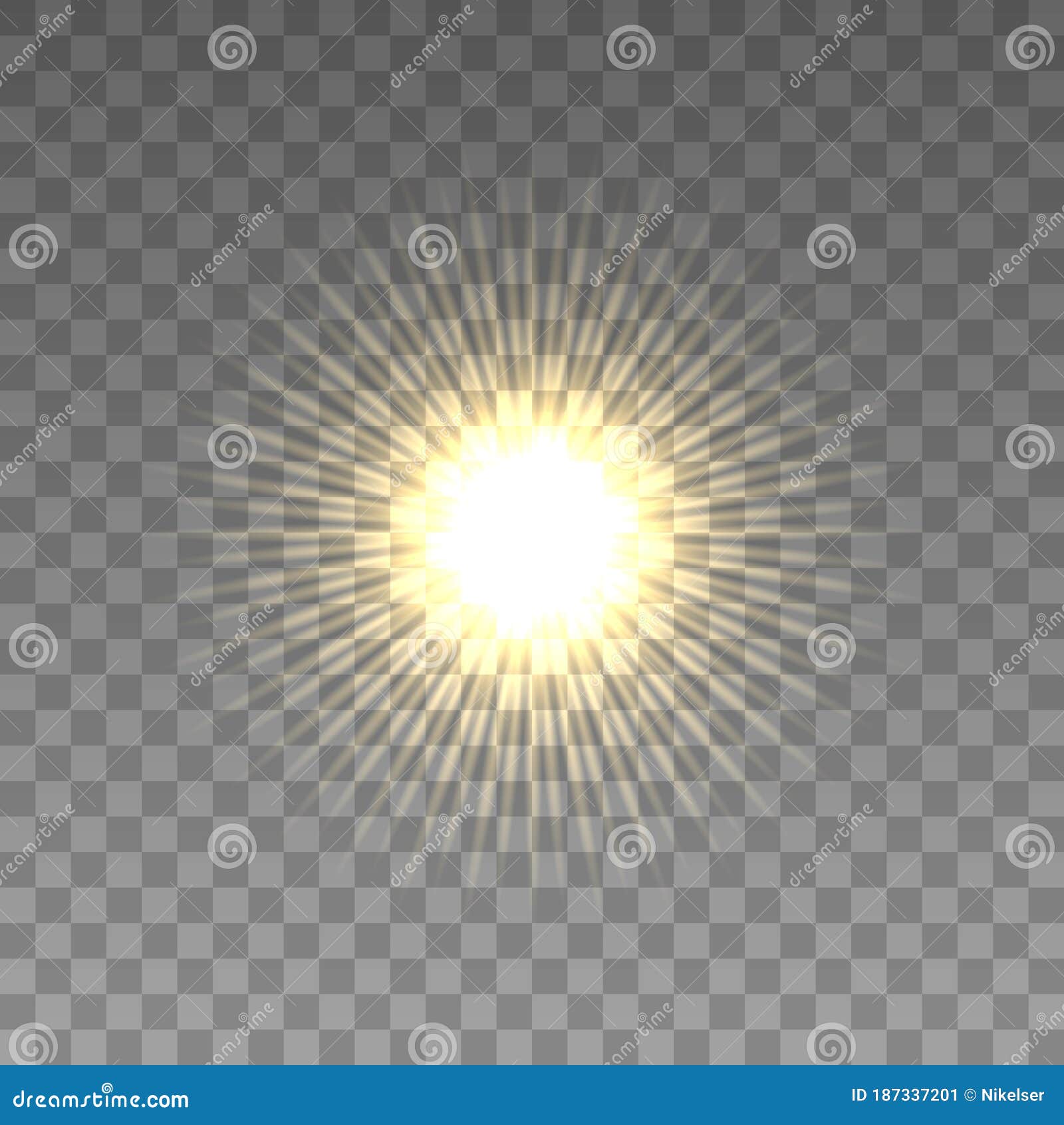 Realistic Sun Yellow Warm Light Effect, Sun Rays, Beams Light Effect On ...