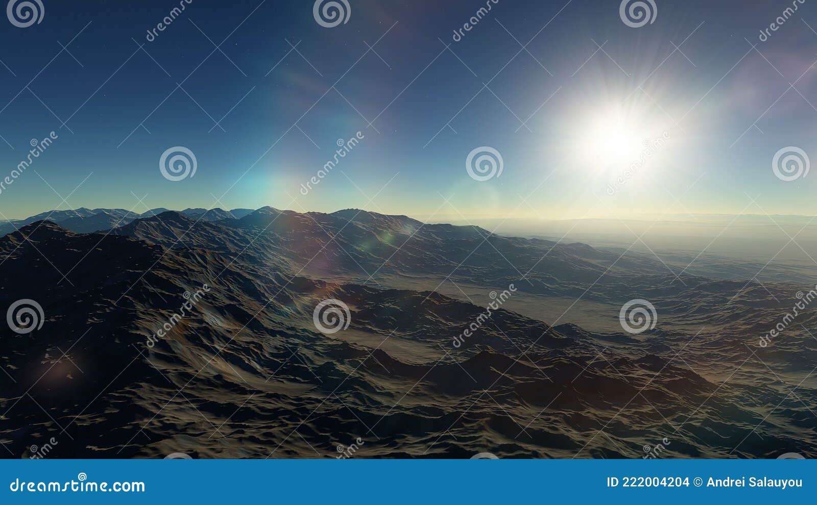 Realistic Surface of an Alien Planet, View from the Surface of an Exo ...