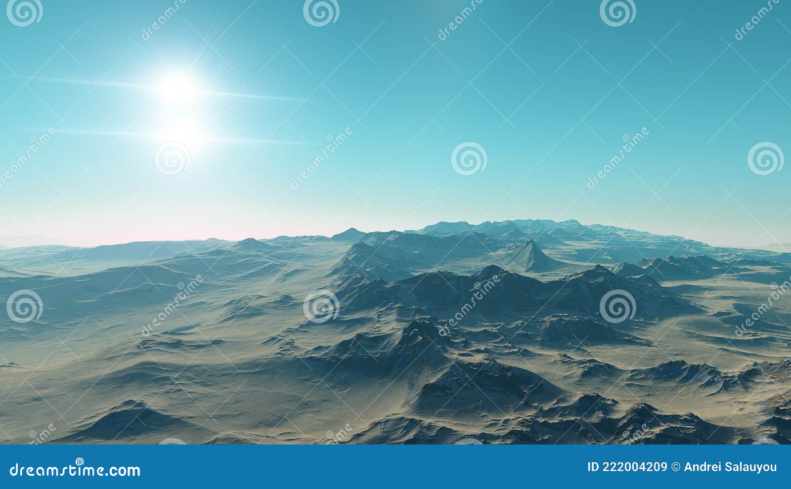 Realistic Surface of an Alien Planet, View from the Surface of an Exo ...