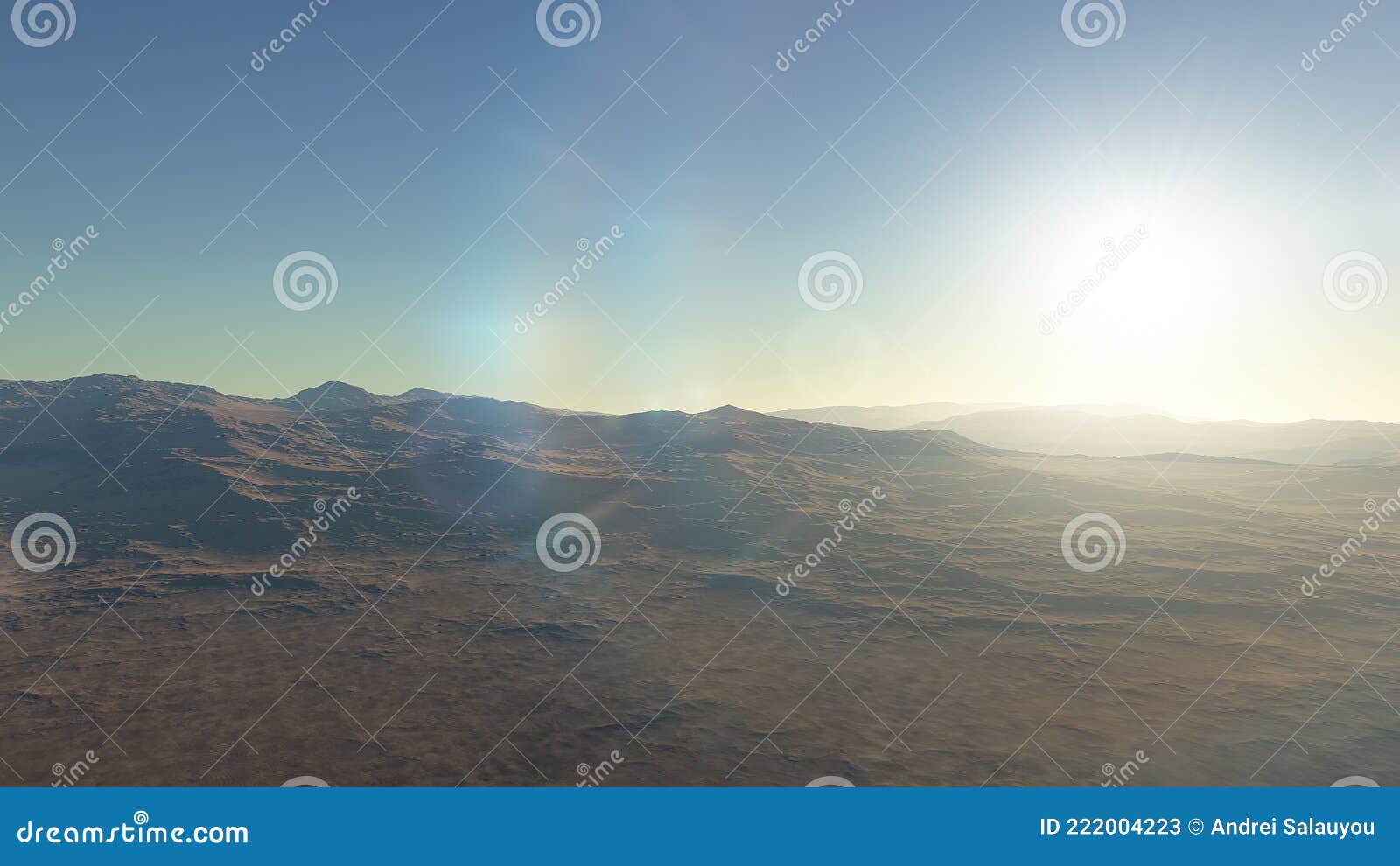 Realistic Surface of an Alien Planet, View from the Surface of an Exo ...