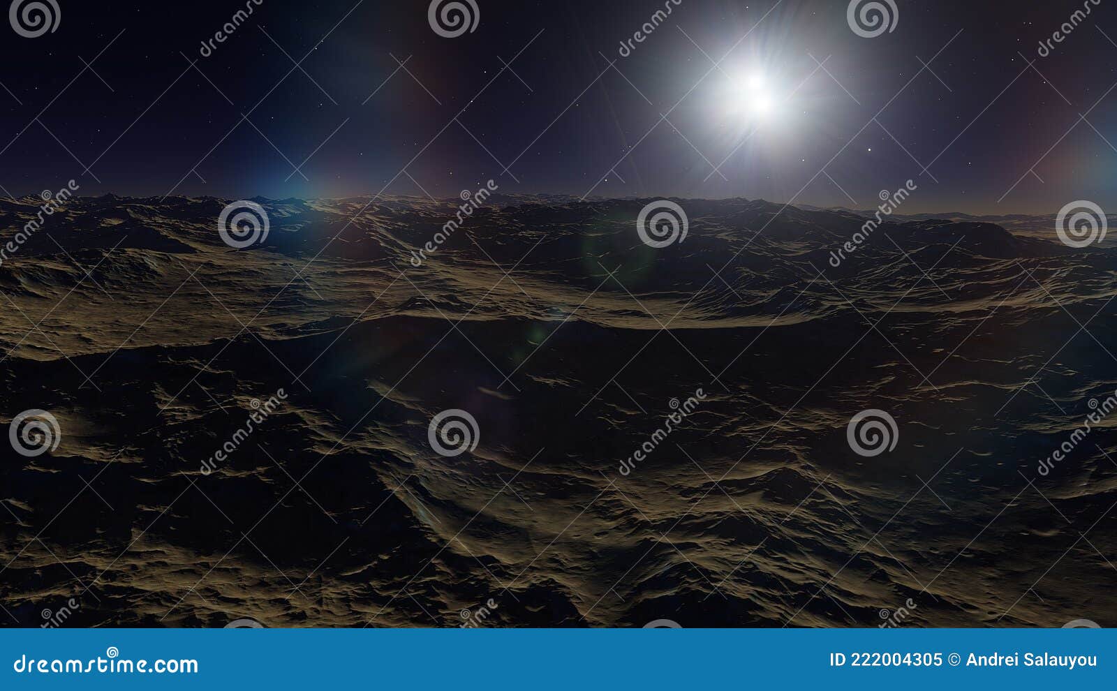 Realistic Surface of an Alien Planet, View from the Surface of an Exo ...