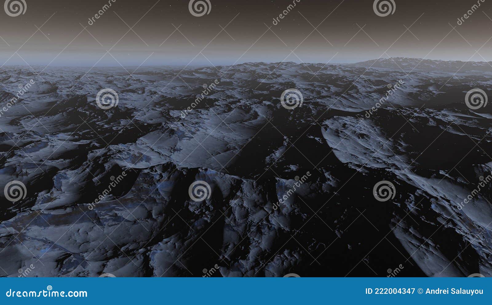 Realistic Surface of an Alien Planet, View from the Surface of an Exo ...