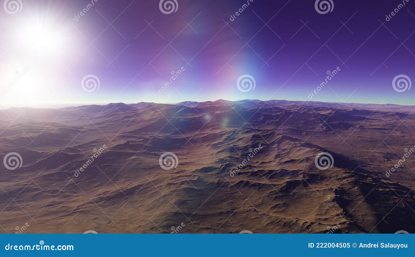 Realistic Surface of an Alien Planet, View from the Surface of an Exo ...