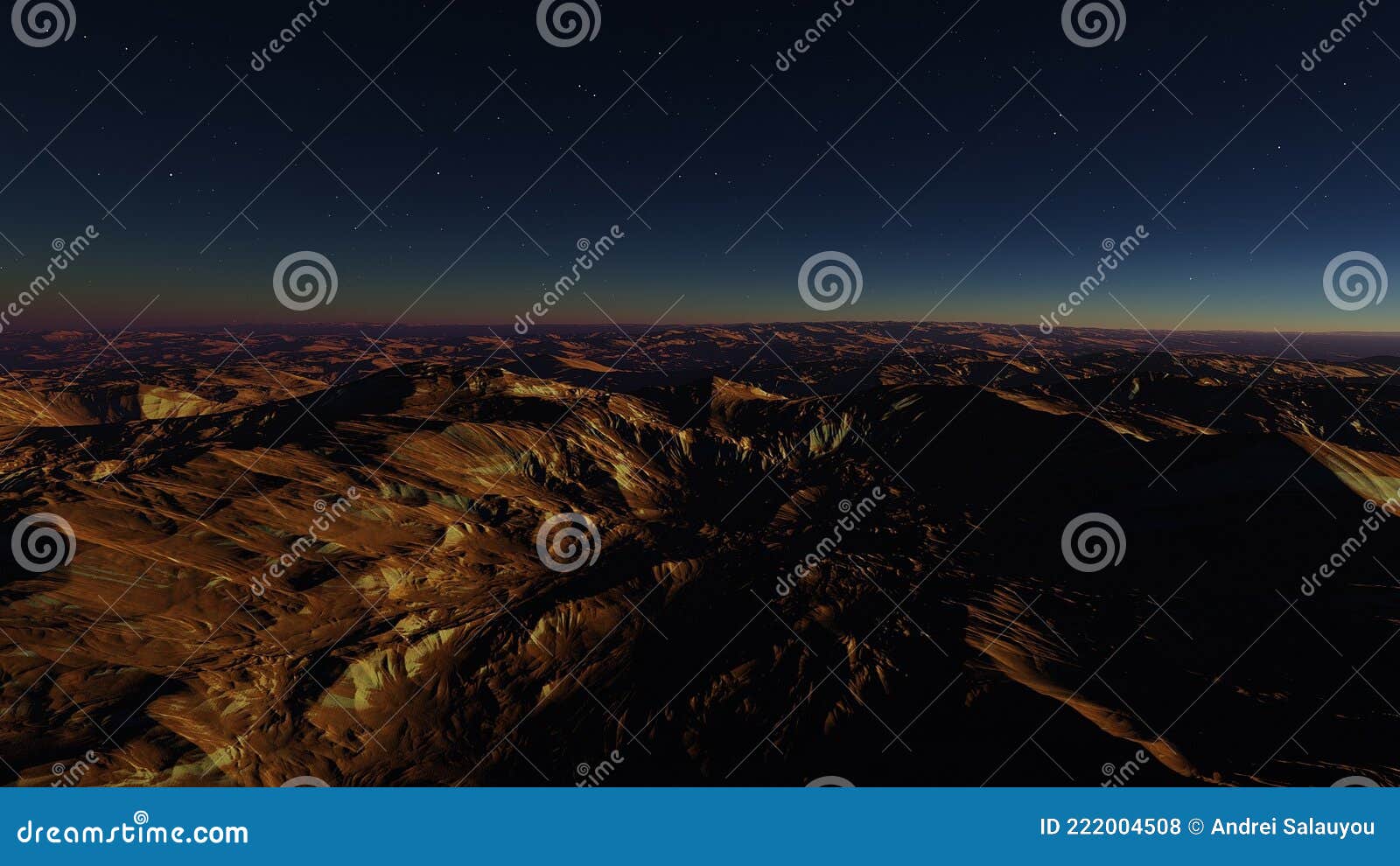 Realistic Surface of an Alien Planet, View from the Surface of an Exo ...