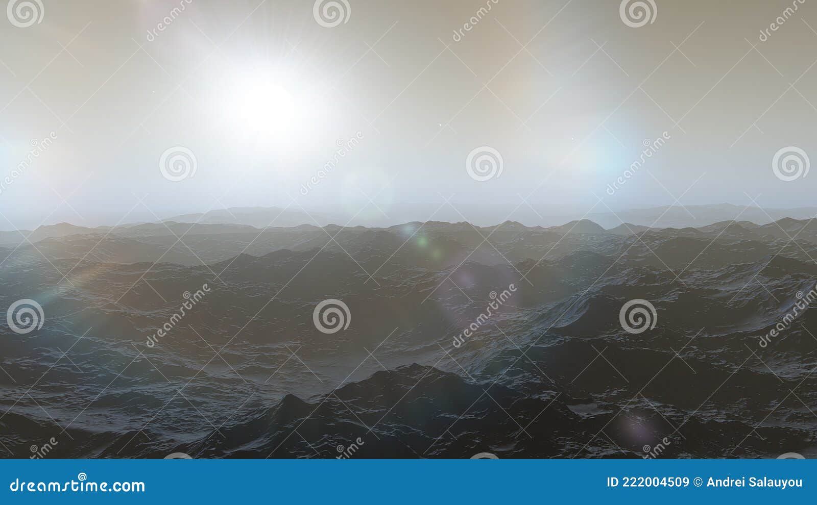 Realistic Surface of an Alien Planet, View from the Surface of an Exo ...