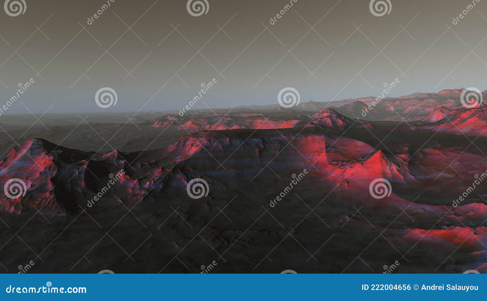 Realistic Surface of an Alien Planet, View from the Surface of an Exo ...