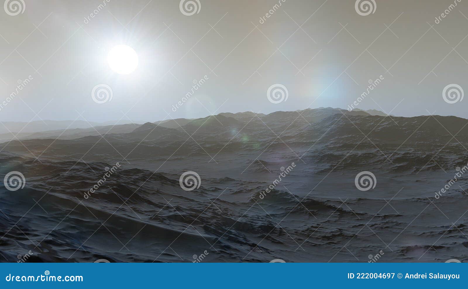 Realistic Surface of an Alien Planet, View from the Surface of an Exo ...