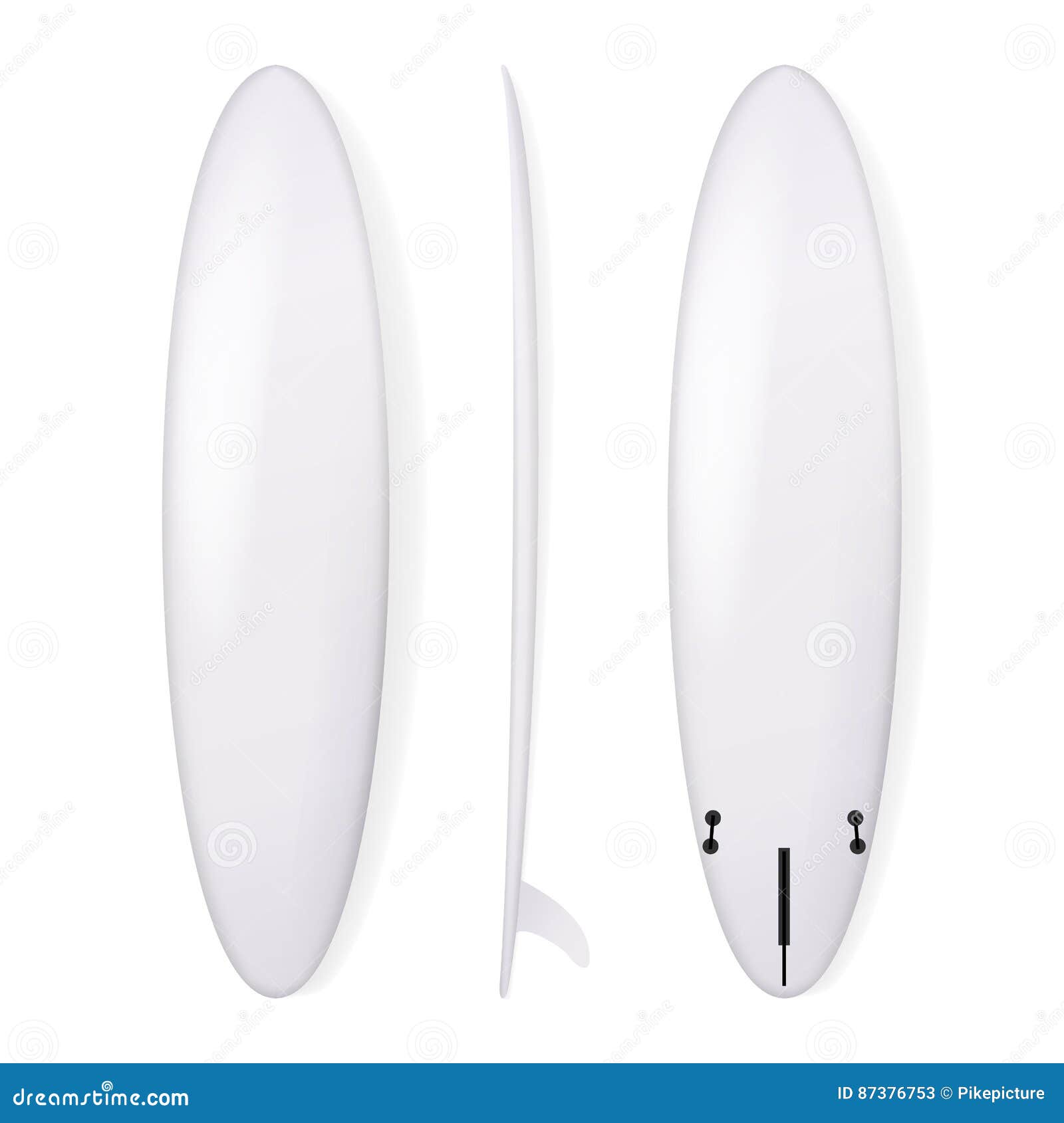 Realistic Surfboard Vector. Blank of Surfing Board Isolated on White ...