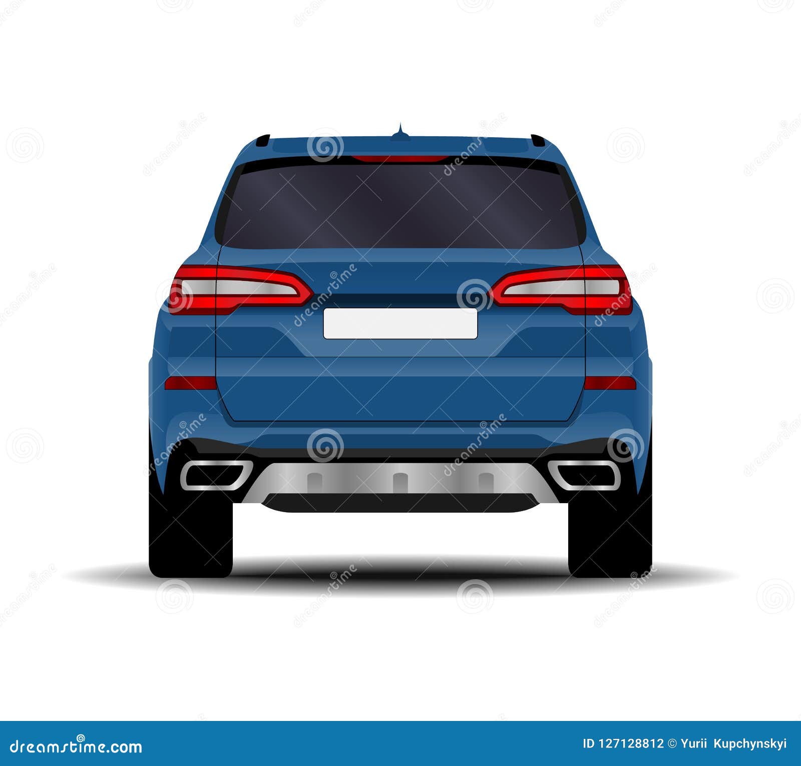 Realistic SUV car. stock illustration. Illustration of back - 127128812
