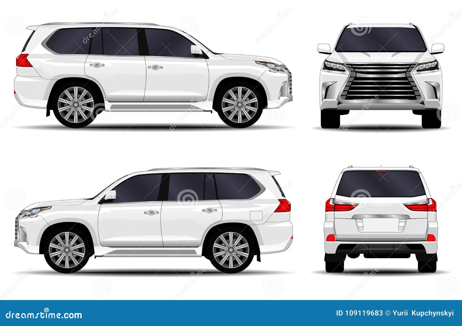 Realistic SUV car. stock vector. Illustration of power - 109119683