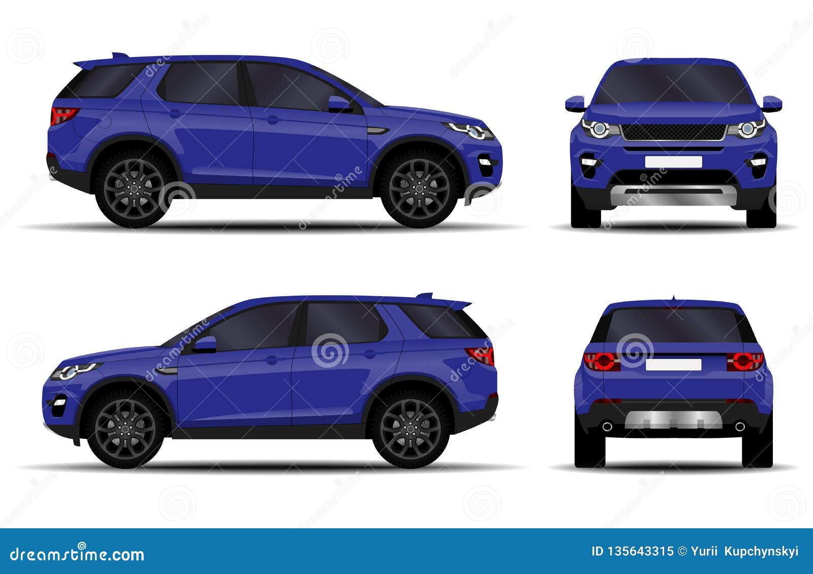 Realistic SUV car. stock vector. Illustration of power - 135643315
