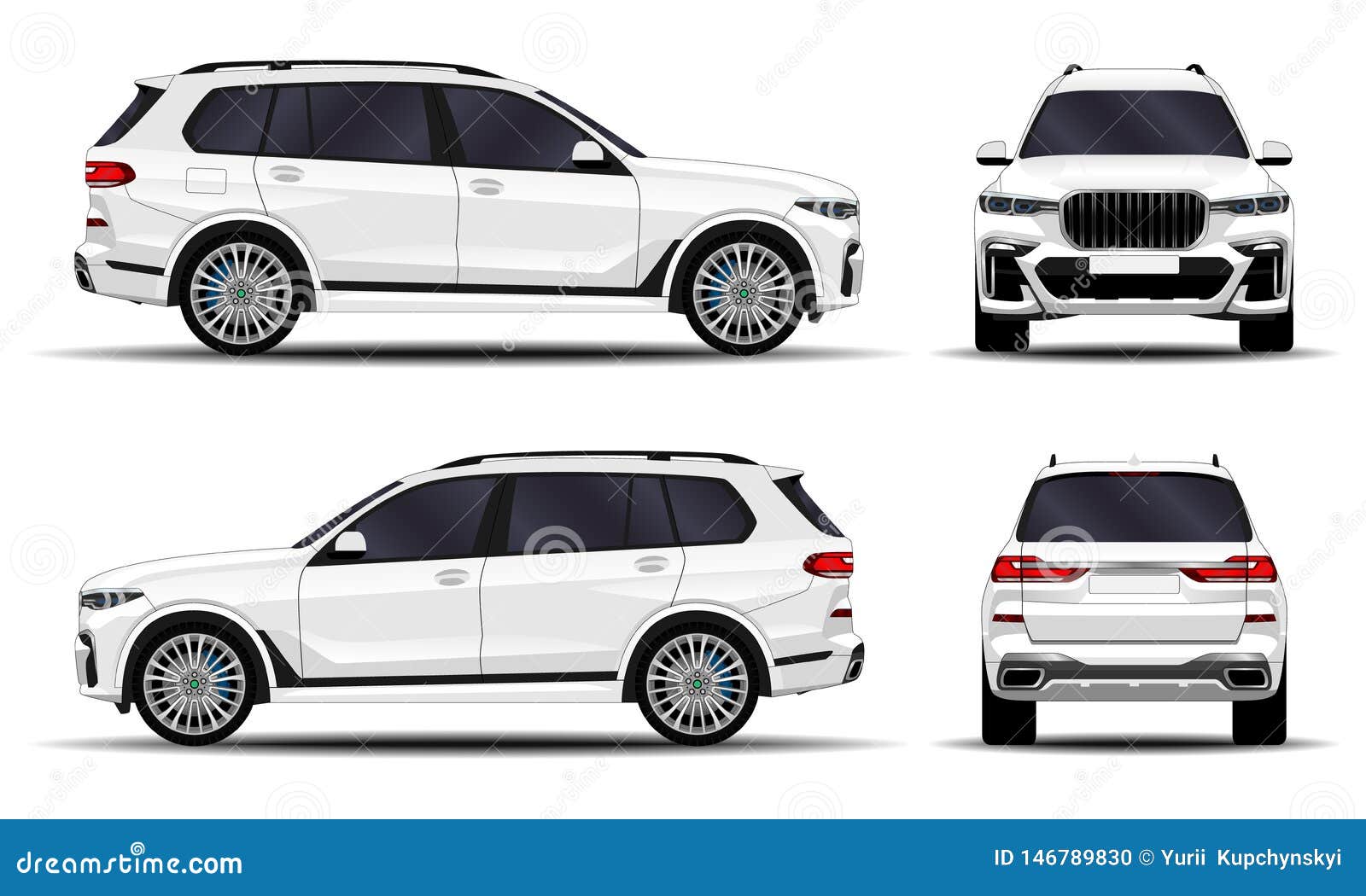 Realistic SUV car stock vector. Illustration of wheel - 146789830