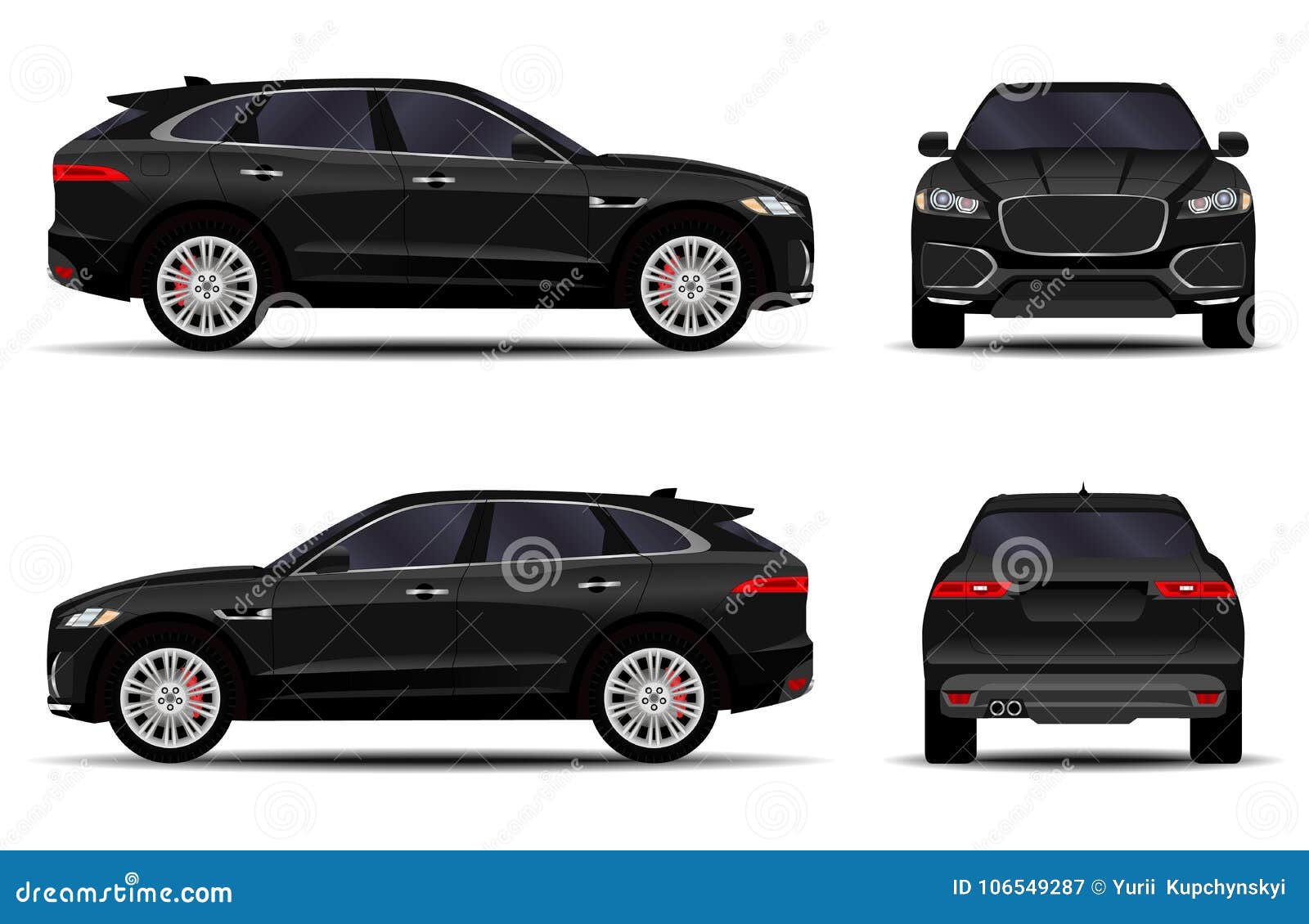 Realistic SUV car. stock vector. Illustration of auto - 106549287