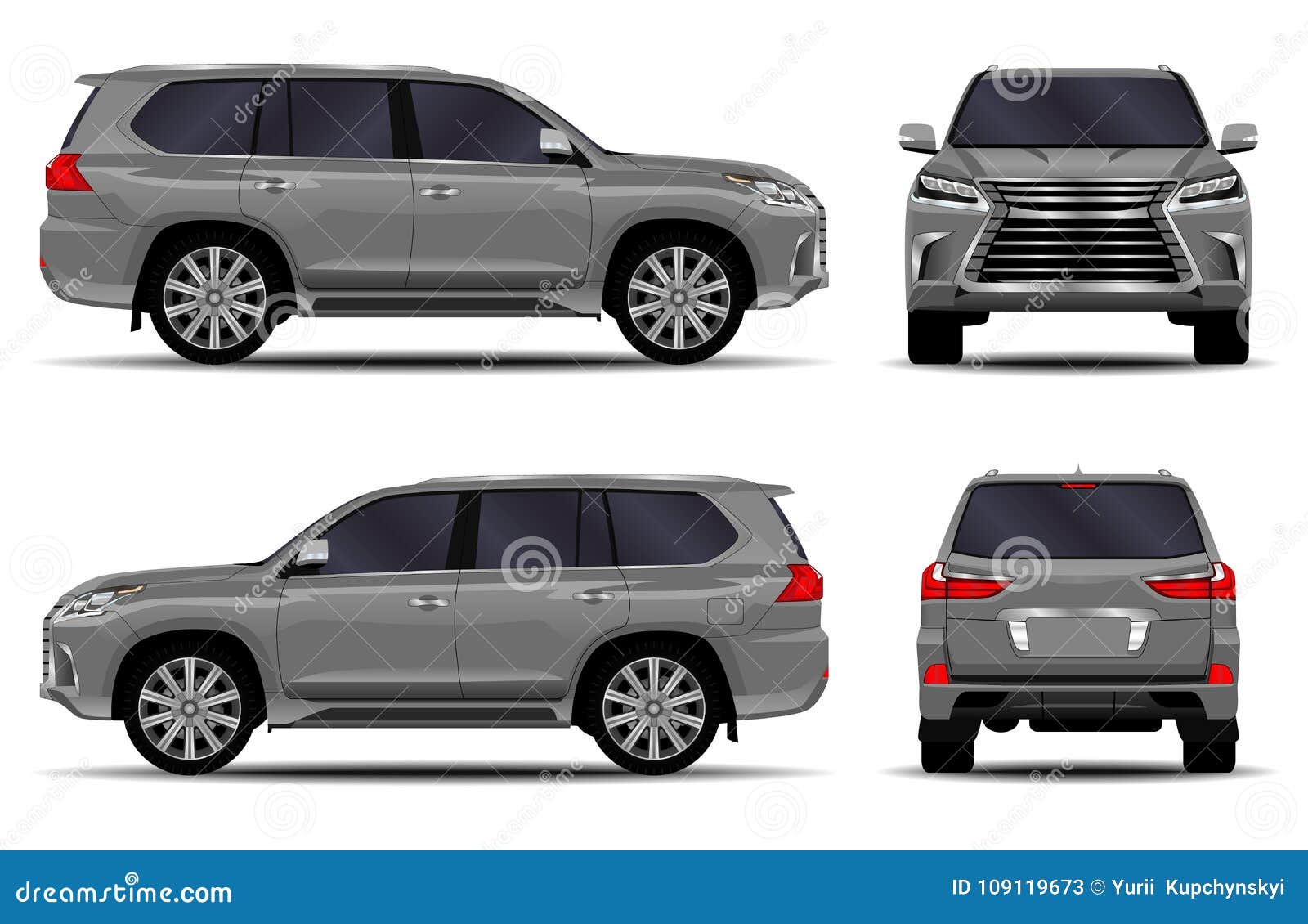 Realistic SUV car. stock illustration. Illustration of transmission ...