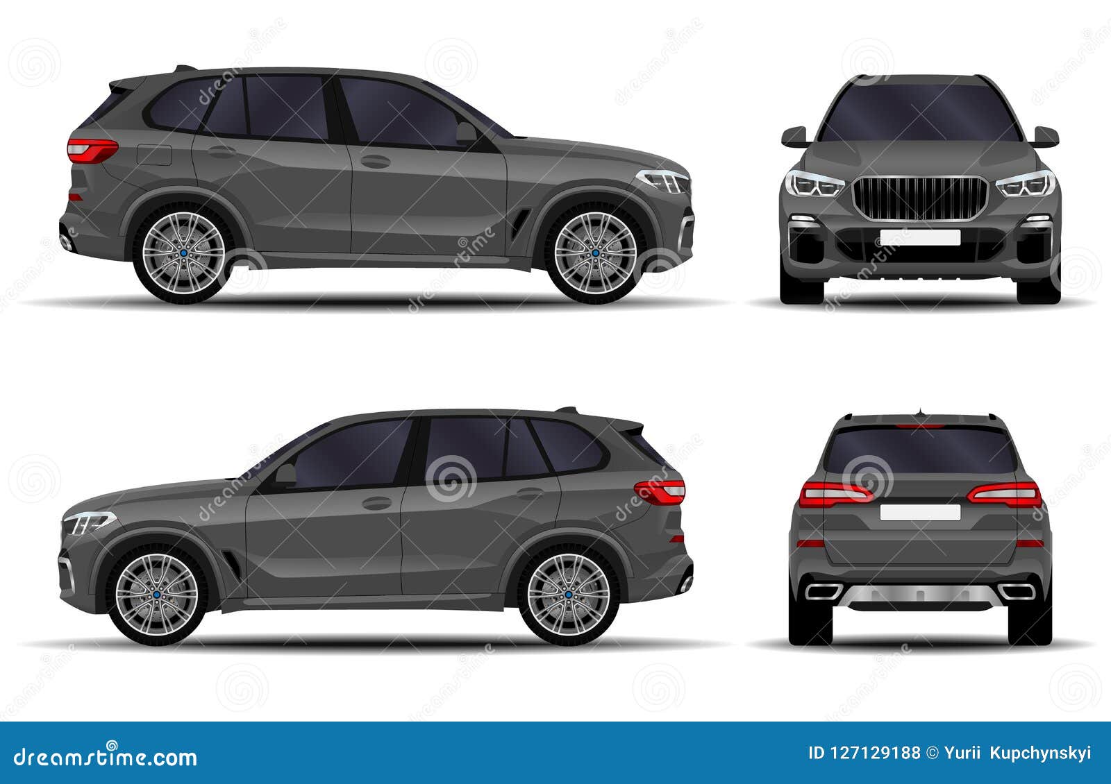 Realistic SUV car. stock illustration. Illustration of comfort - 127129188