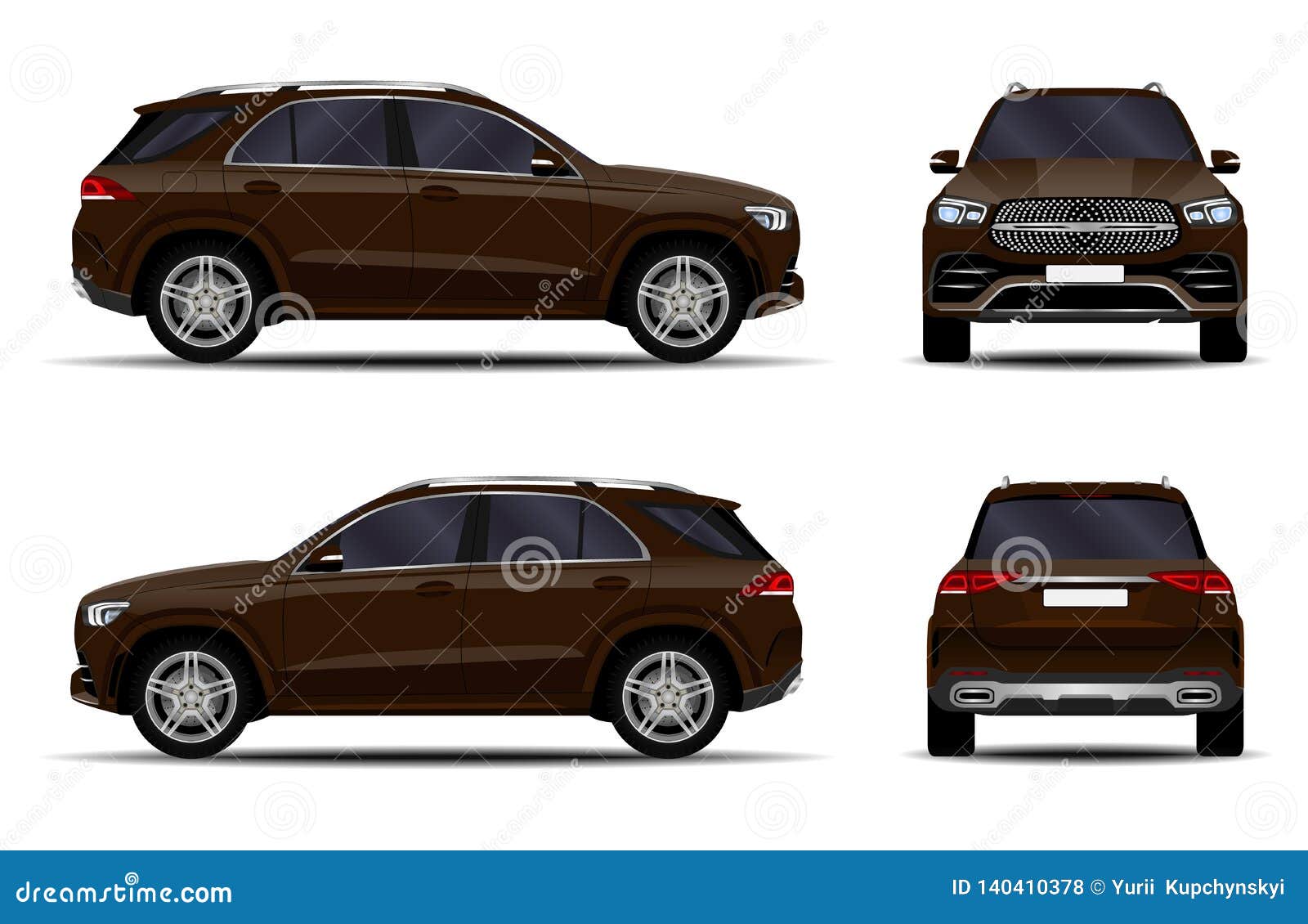 Realistic SUV car stock illustration. Illustration of engine - 140410378