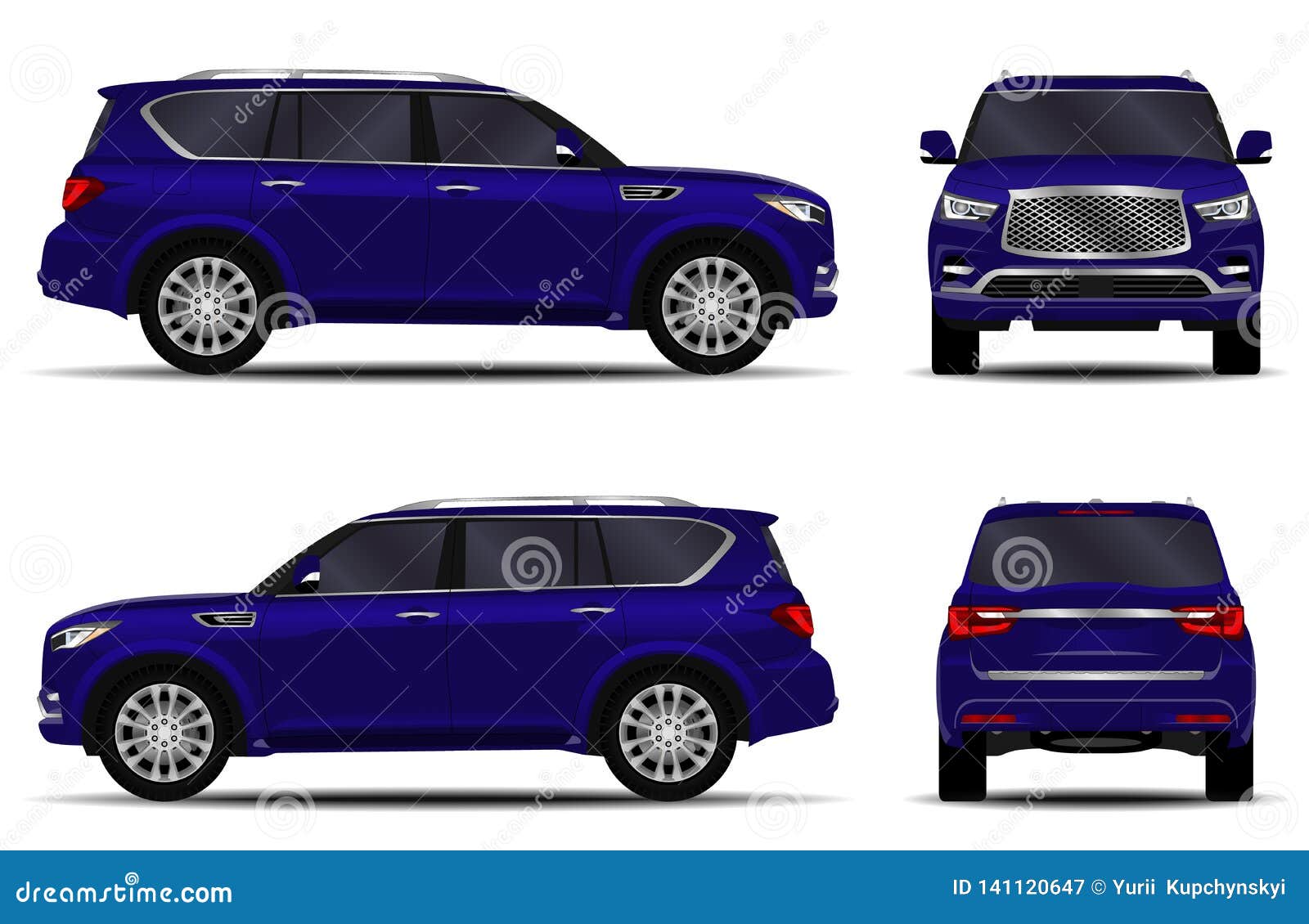 Realistic SUV car stock illustration. Illustration of auto - 141120647