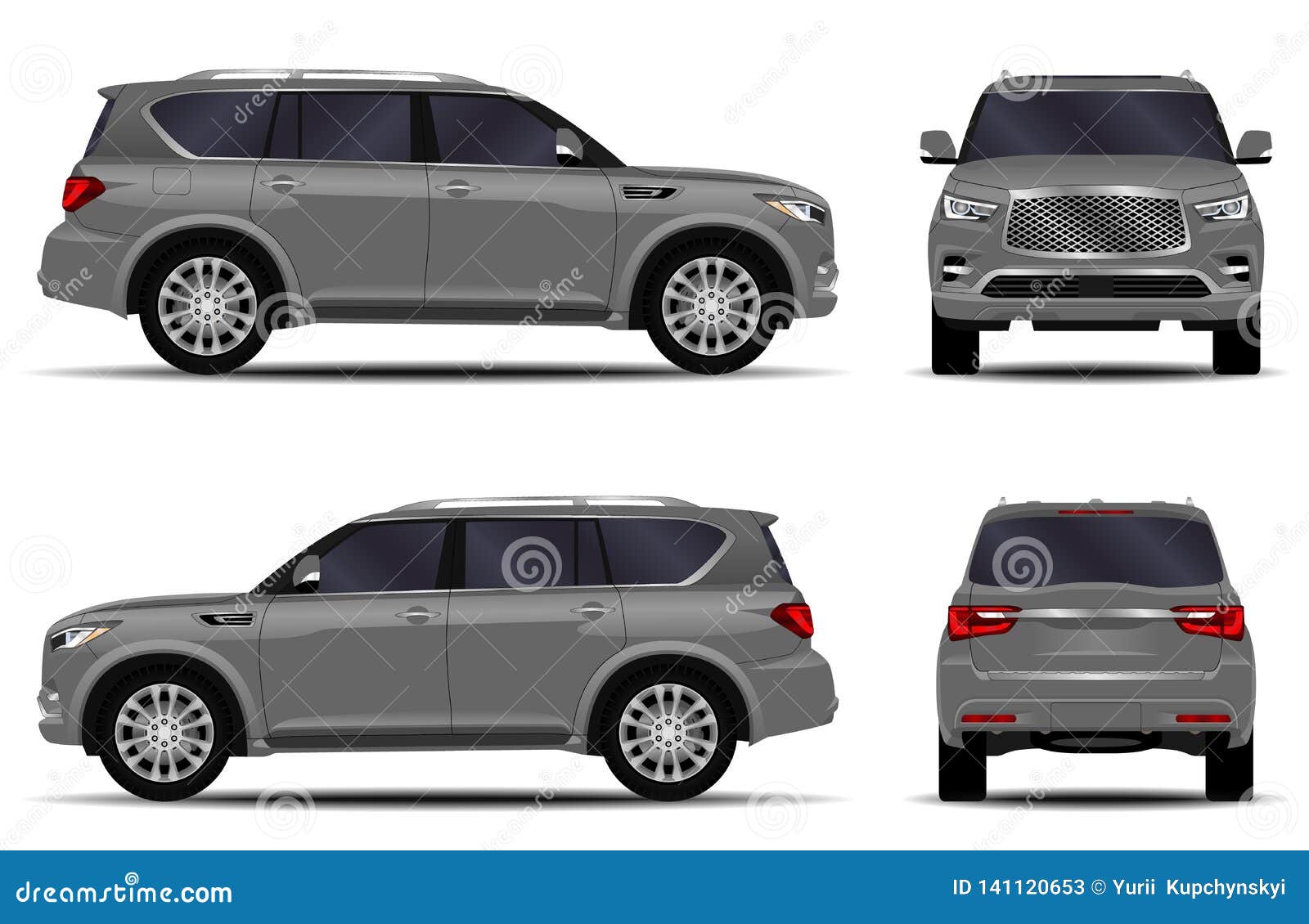 Realistic SUV car stock illustration. Illustration of chassis - 141120653
