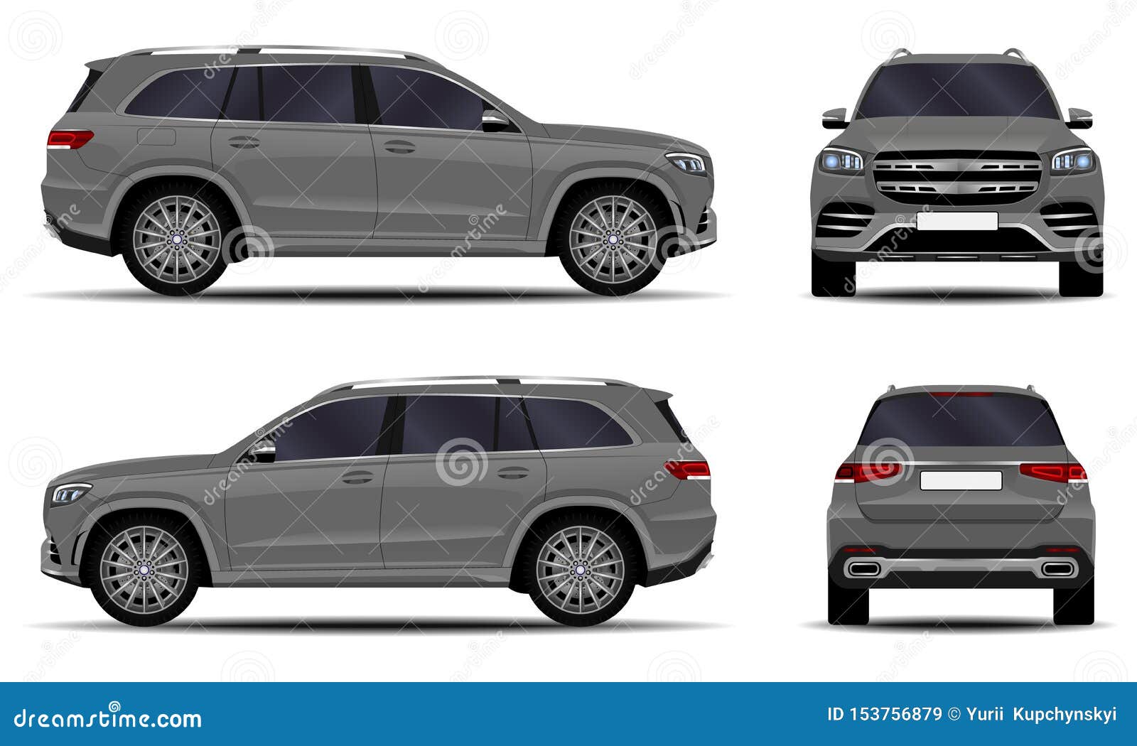 Realistic SUV car stock illustration. Illustration of speed - 153756879