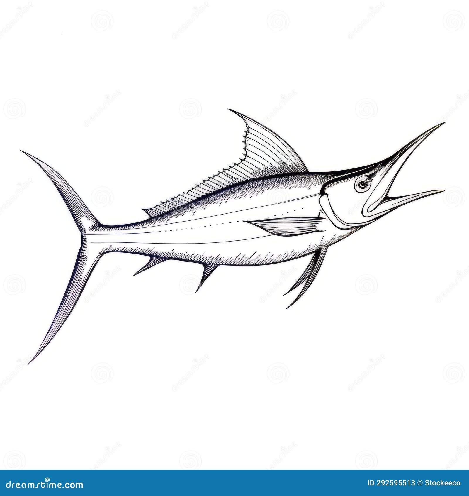 Colorful Marlin Illustrations with Precise Draftsmanship Stock ...